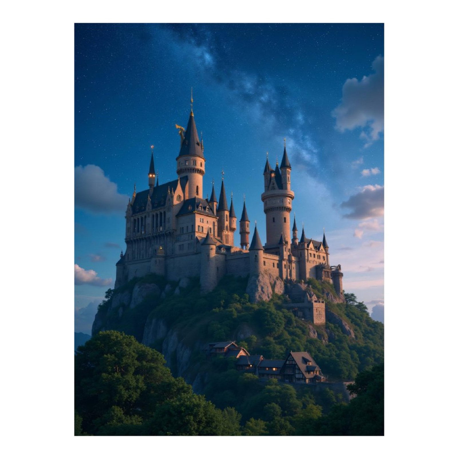 Diamond Art Kits for Adults - Castle Night Sky Majestic Architecture 5d ...