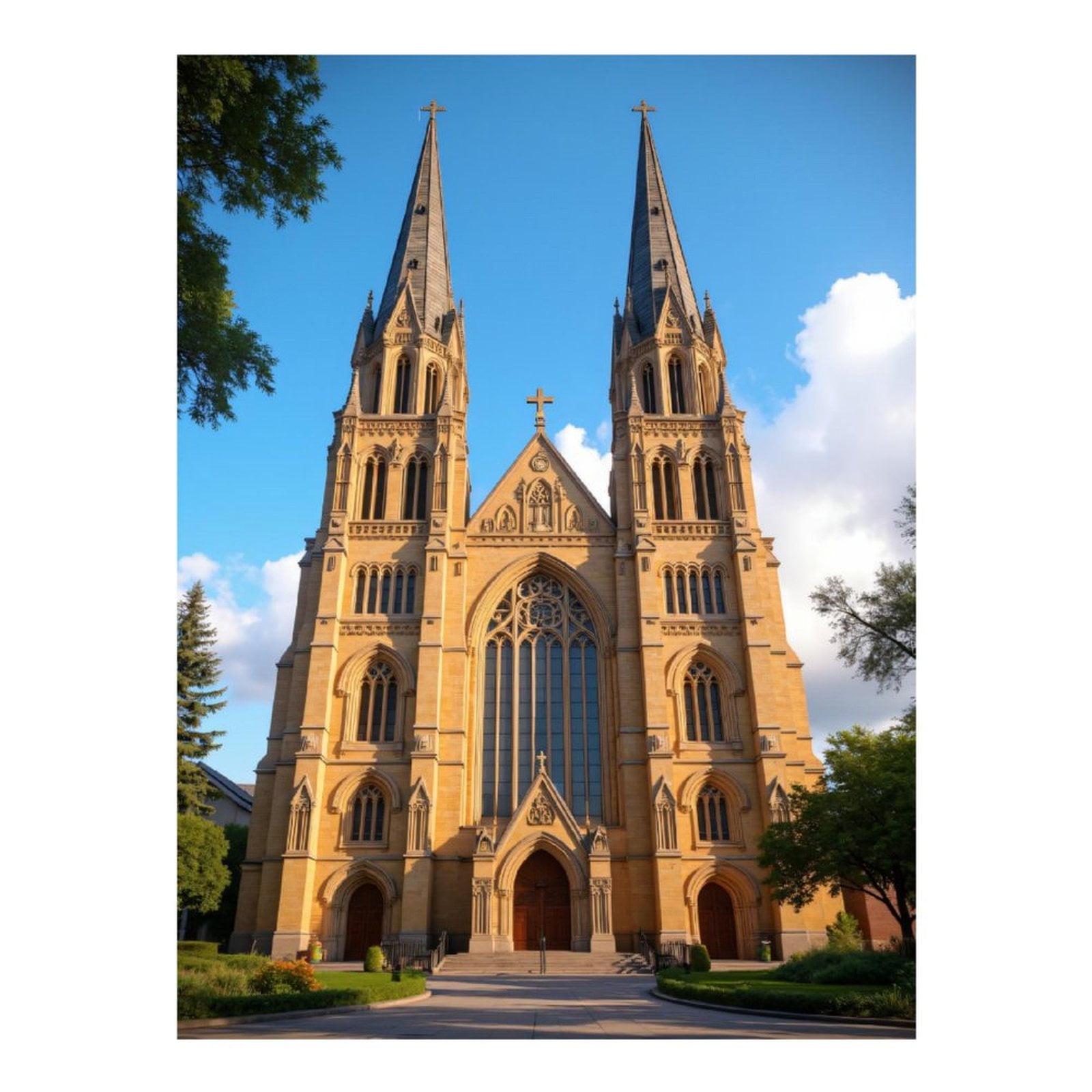 Diamond Art Kits for Adults - Cathedral Twin Spires Sunny Day 5d ...