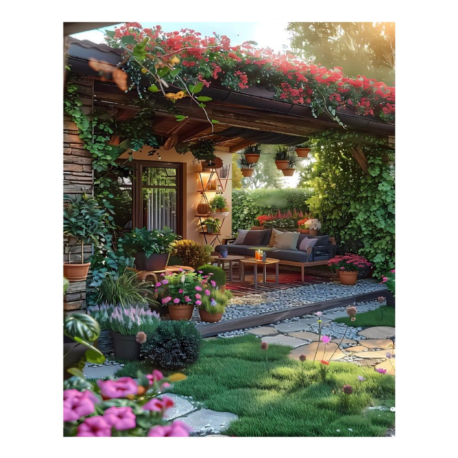 Diamond Art Kits for Adults, Charming Garden PatioDiamond Painting Kits ...