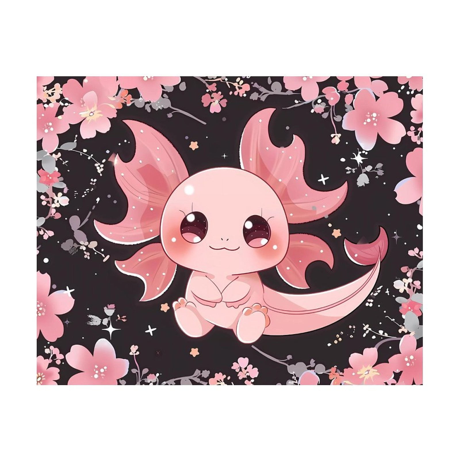 Diamond Art Kits for Adults - Chibi Axolotl Sakura Fantasy DIY Diamond ...