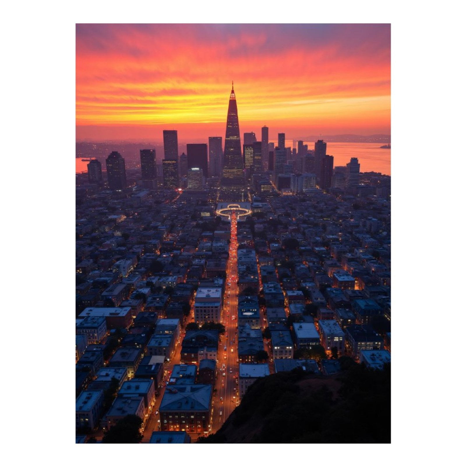 Diamond Art Kits for Adults - City Skyline Sunset Glow 5d Diamond ...