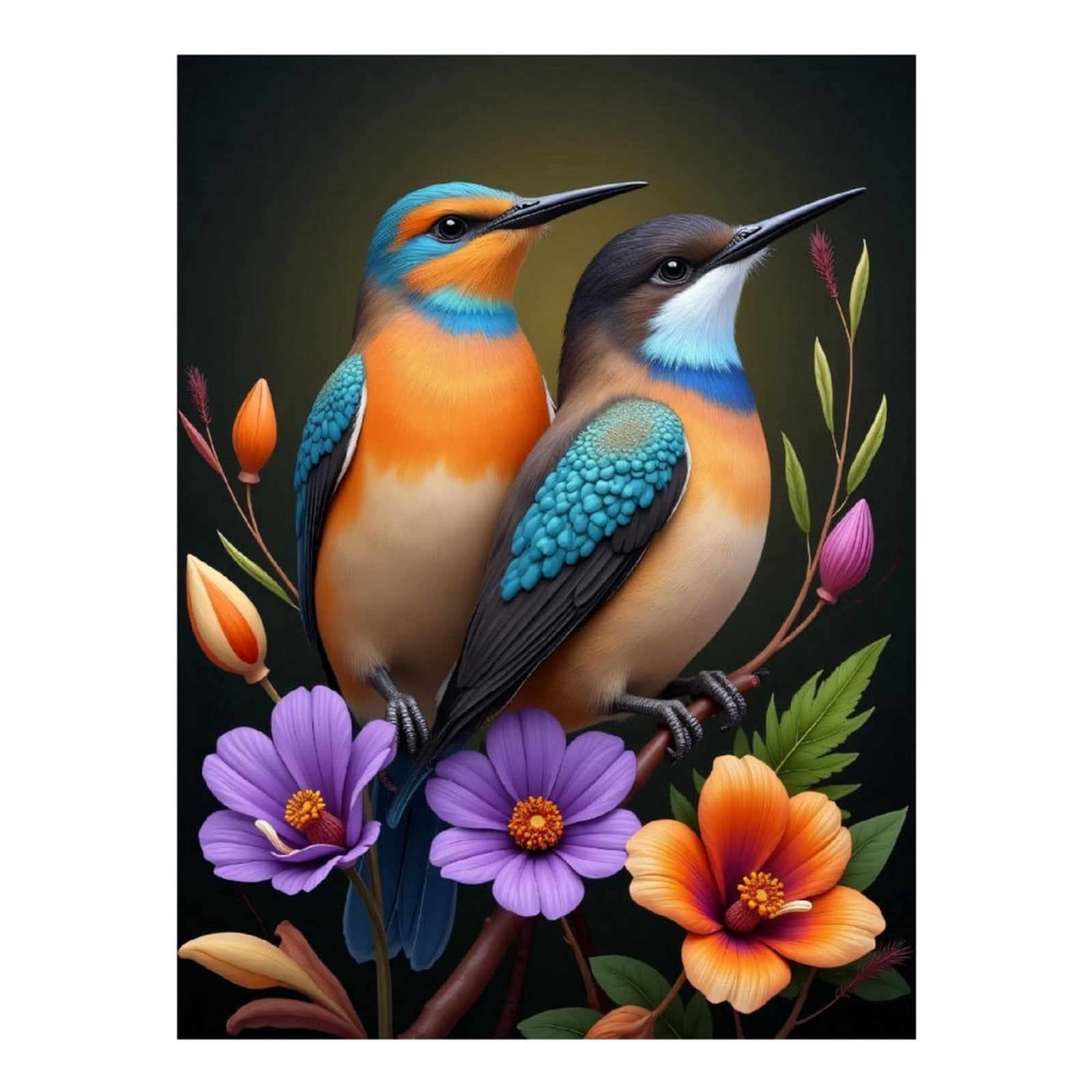Diamond Art Kits for Adults - Classic Bird Print No.155 5D Frameless ...