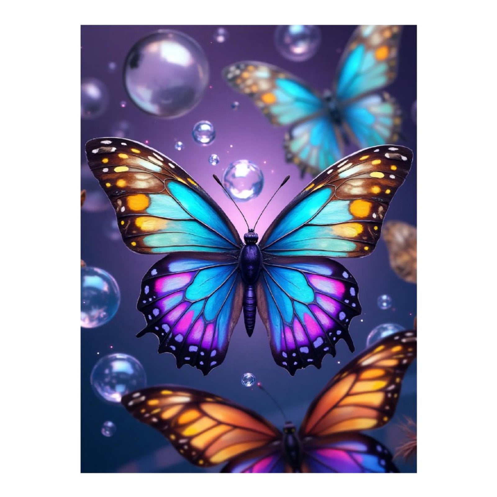 Diamond Art Kits for Adults - Classic Butterfly Print No.1070 5D ...