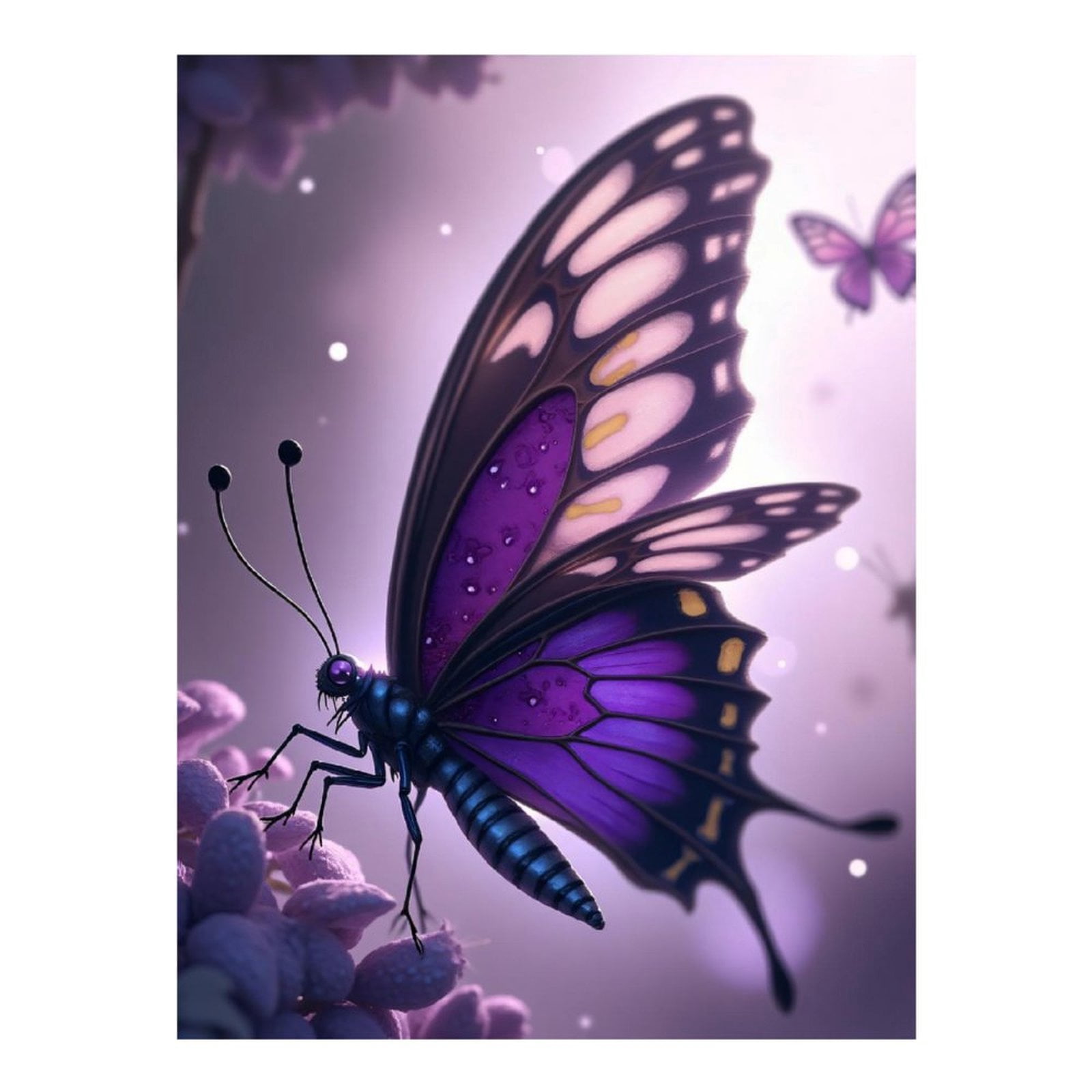 Diamond Art Kits for Adults - Classic Butterfly Purple Print No.856 5D ...