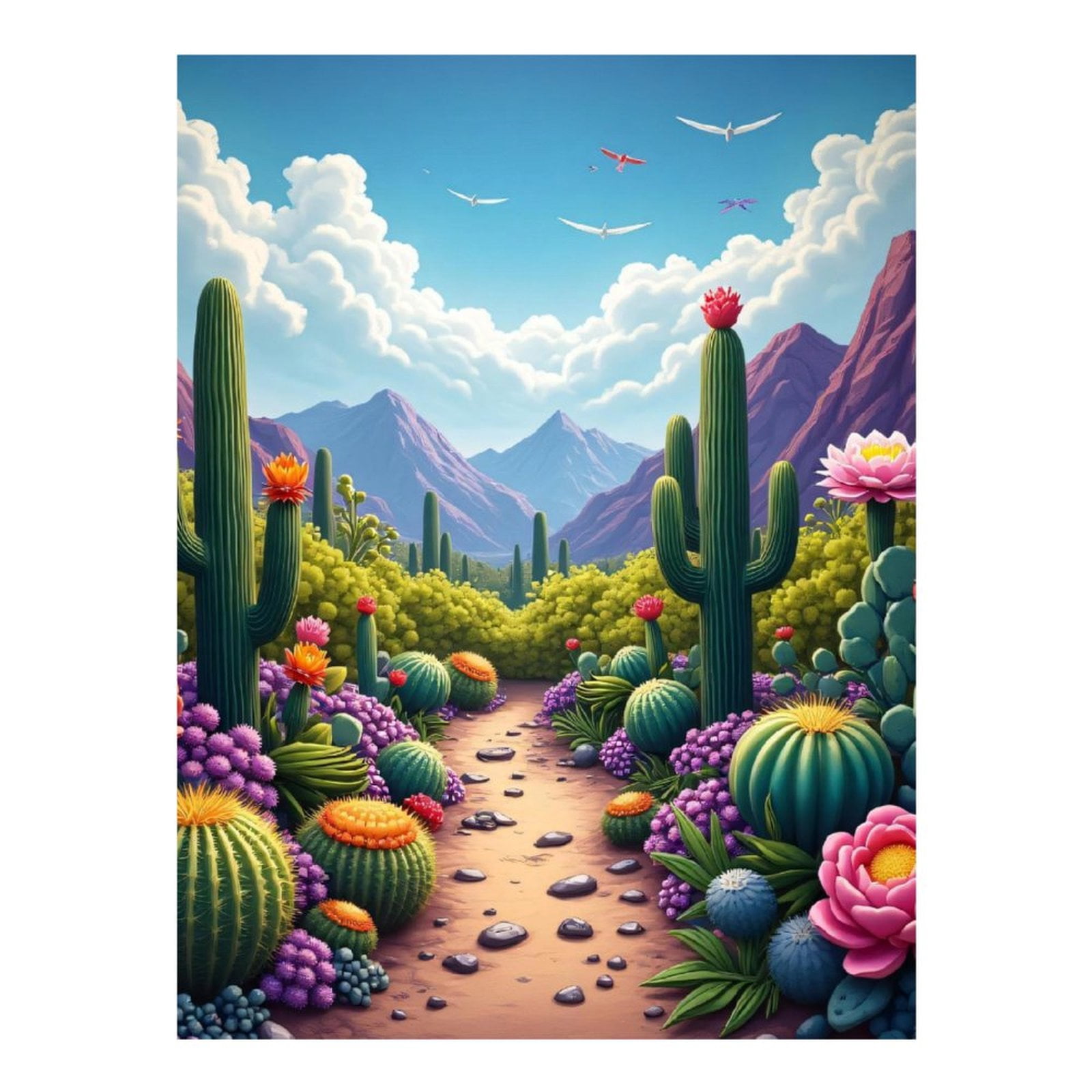 Diamond Art Kits for Adults - Classic Cactus Green Print No.191 5D ...