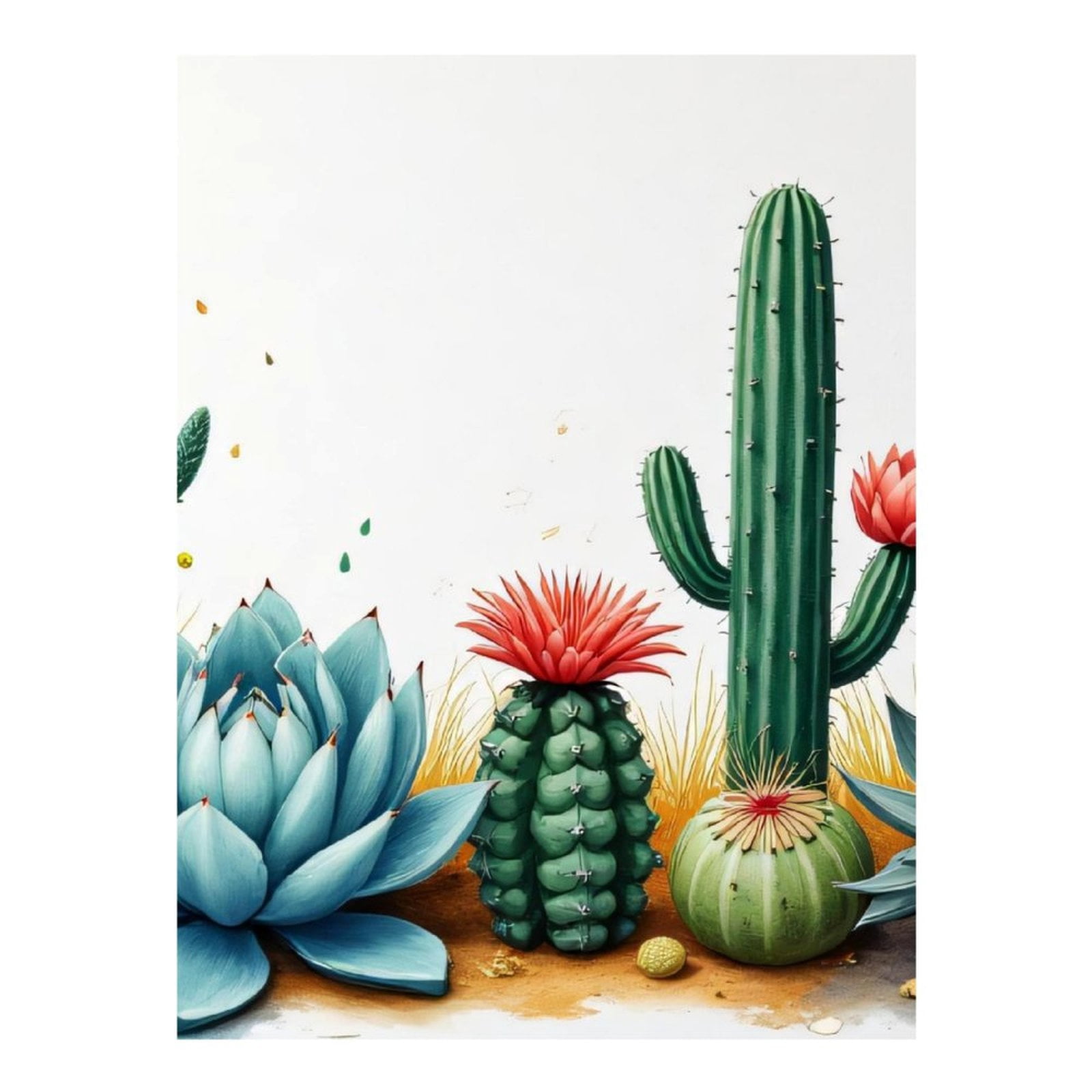 Diamond Art Kits for Adults - Classic Cactus Print No.11 5D Frameless ...