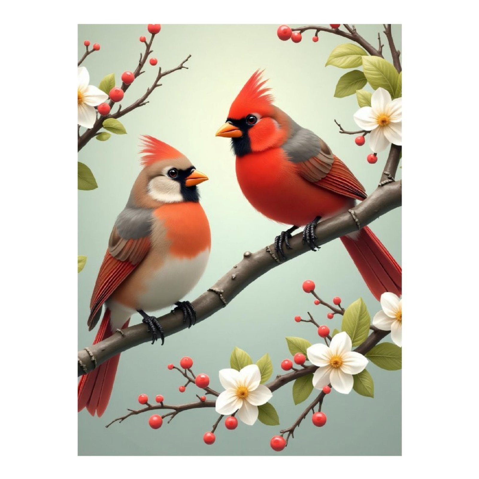 Diamond Art Kits for Adults - Classic Cardinal Bird Bouquet Print No.45 ...