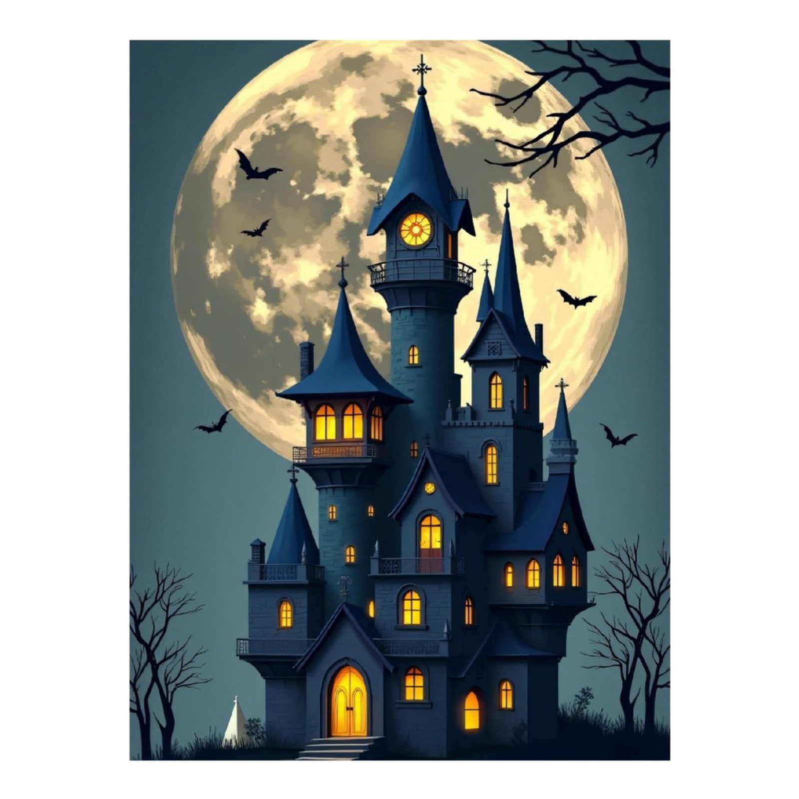 Diamond Art Kits for Adults - Classic Castle Charcoal Print No.82 5D ...