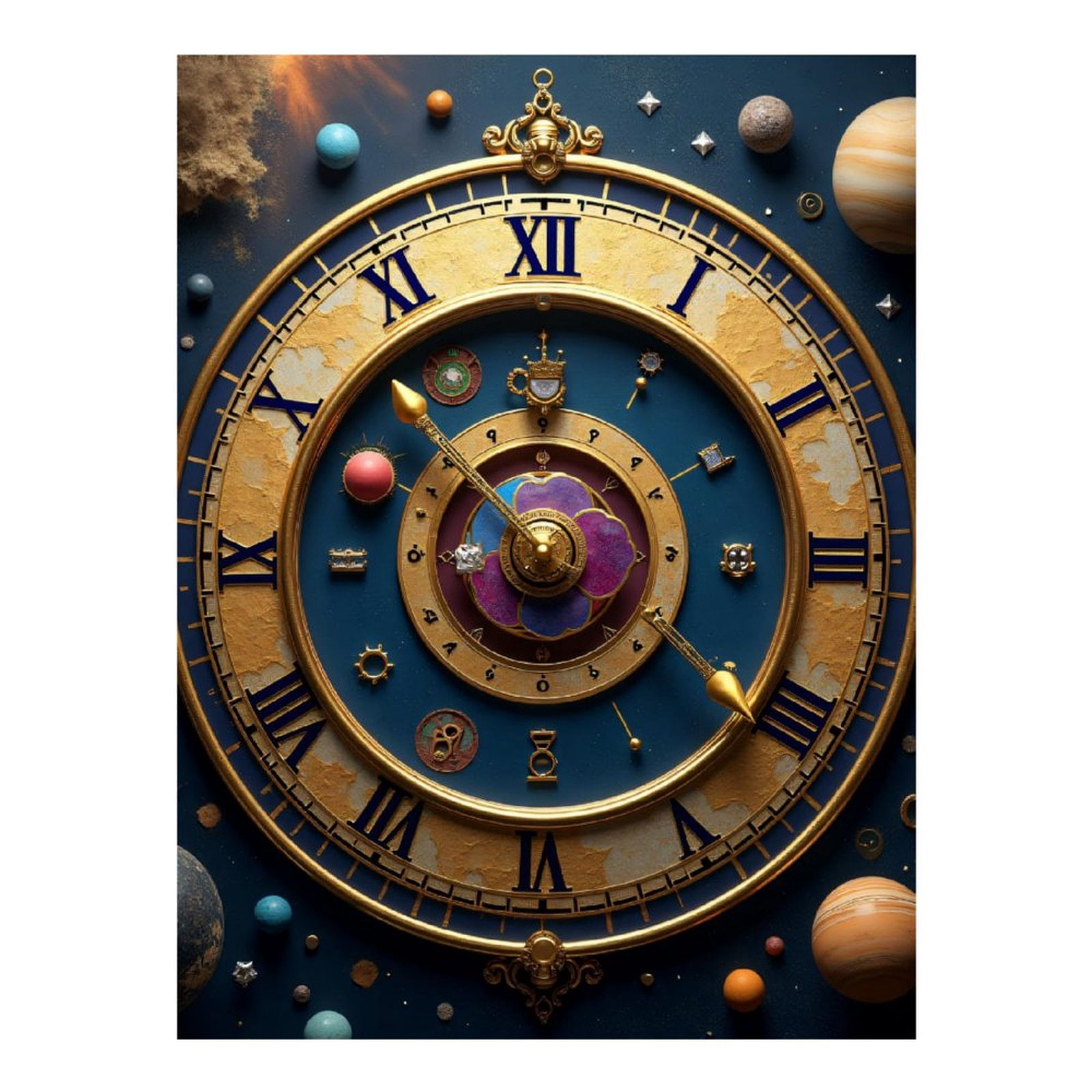 Diamond Art Kits for Adults - Classic Clock Print No.18 5D Frameless ...