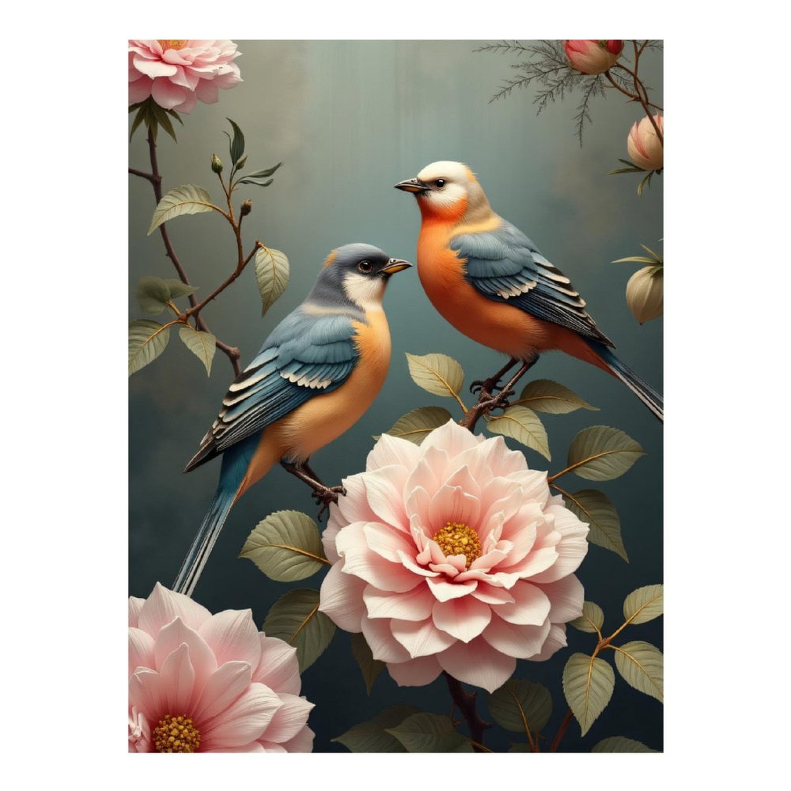 Diamond Art Kits for Adults - Classy Bluebird Flower Print No.38 5D ...