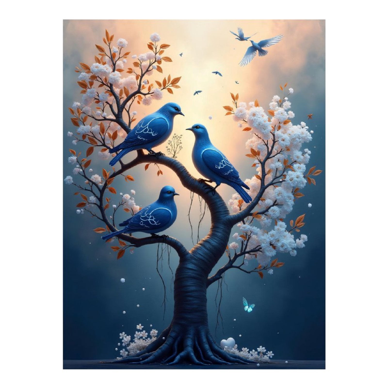 Diamond Art Kits for Adults - Classy Bluebird Print No.64 5D Frameless ...