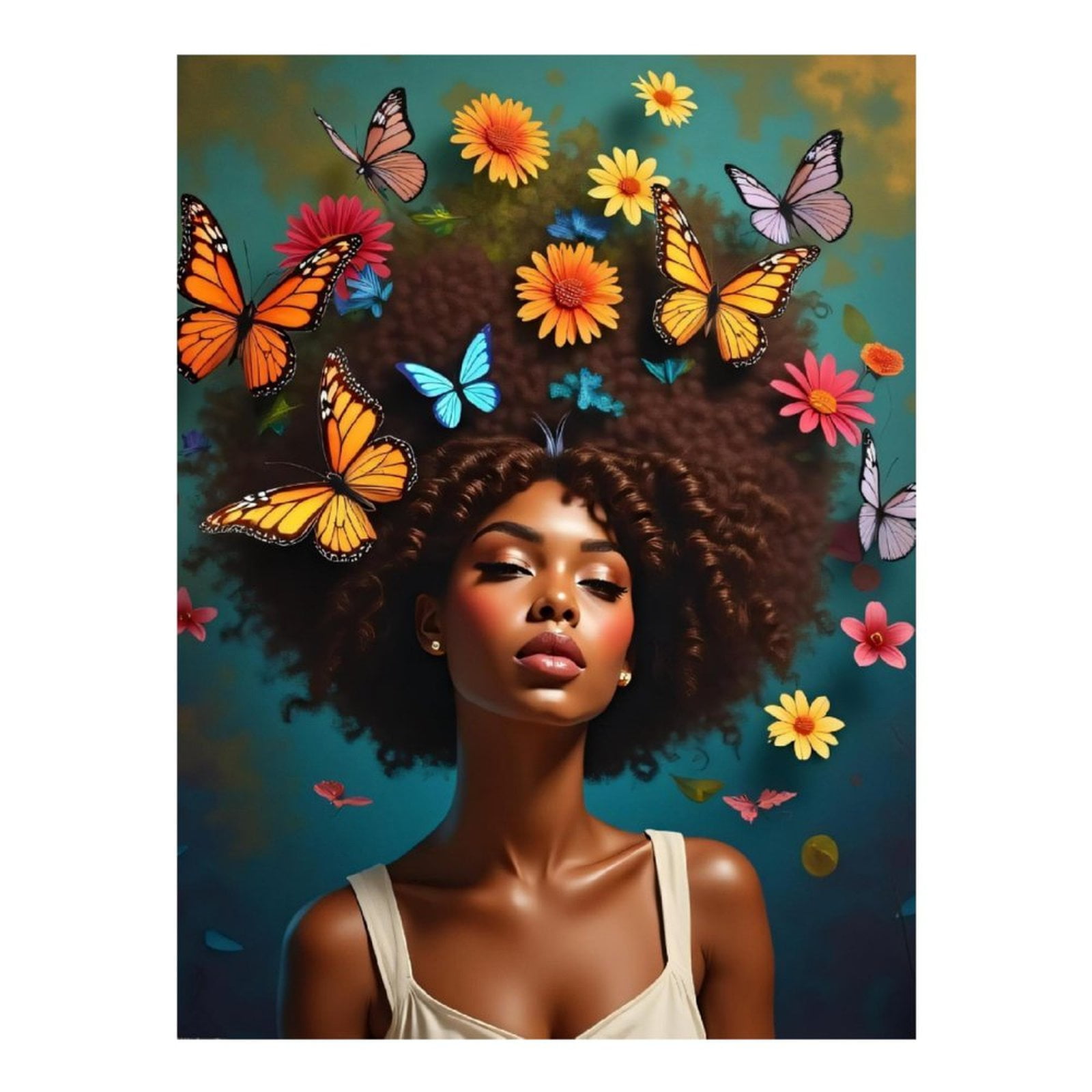 Diamond Art Kits for Adults - Classy Butterfly Woman Print No.144 5D Frameless Dimond Painting ...