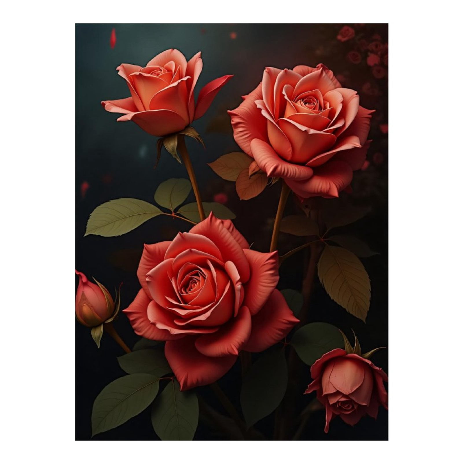 Diamond Art Kits for Adults - Classy Rose Print No.525 5D Frameless ...