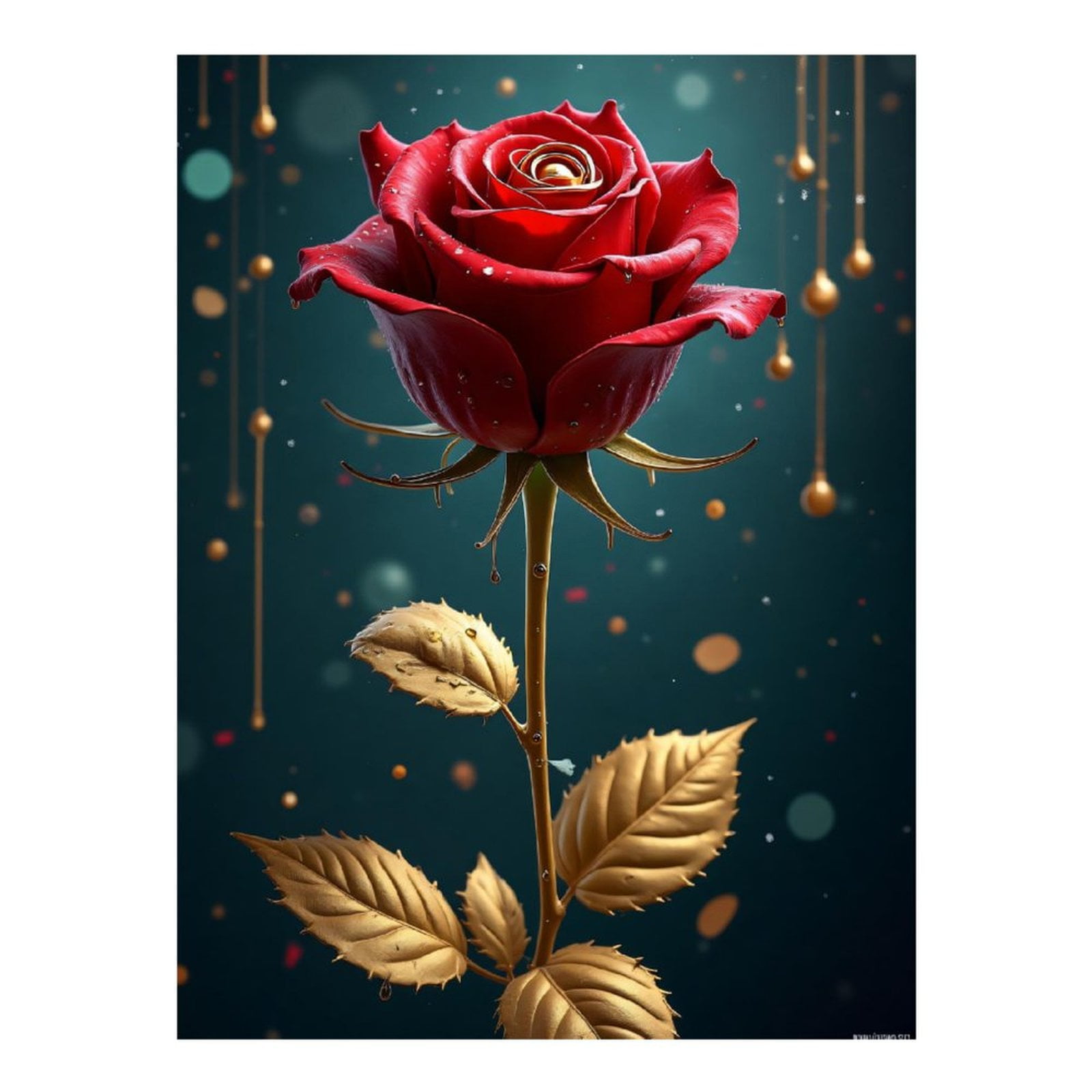 Diamond Art Kits for Adults - Classy Rose Red Print No.195 5D Frameless Dimond Painting Kit for ...