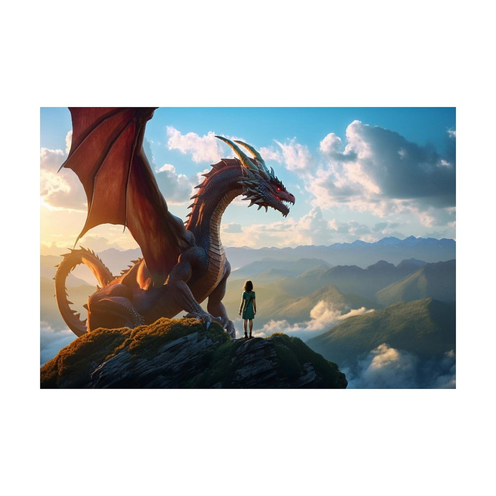 Diamond Art Kits for Adults - Clear Sky Mountain Red Dragon 5D ...