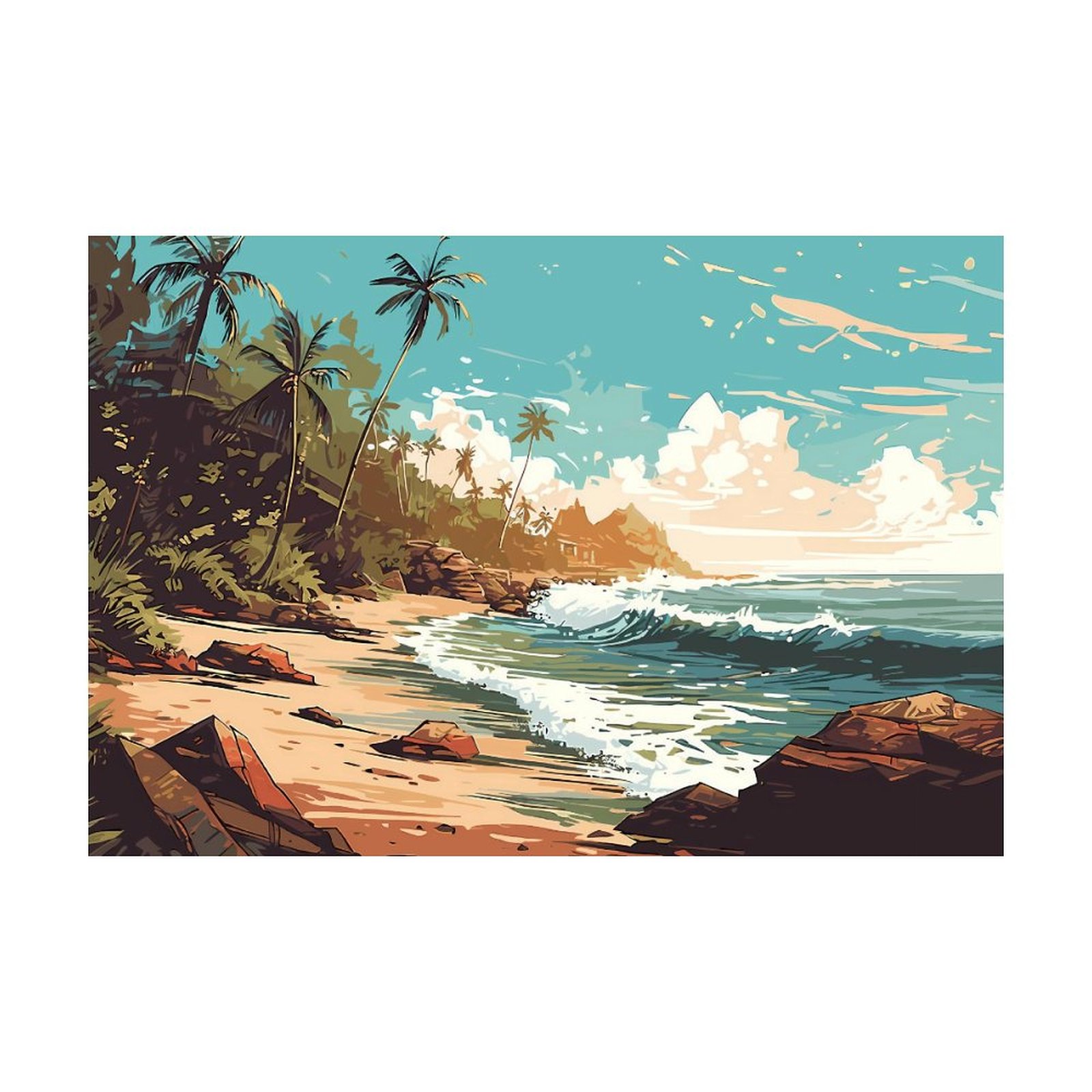 Diamond Art Kits for Adults - Coastal Palm Beach DIY Diamond Painting ...
