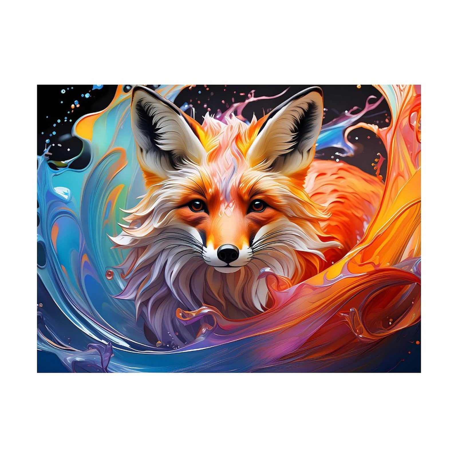 Diamond Art Kits for Adults, Color Splash Fox PortraitDiamond Painting ...