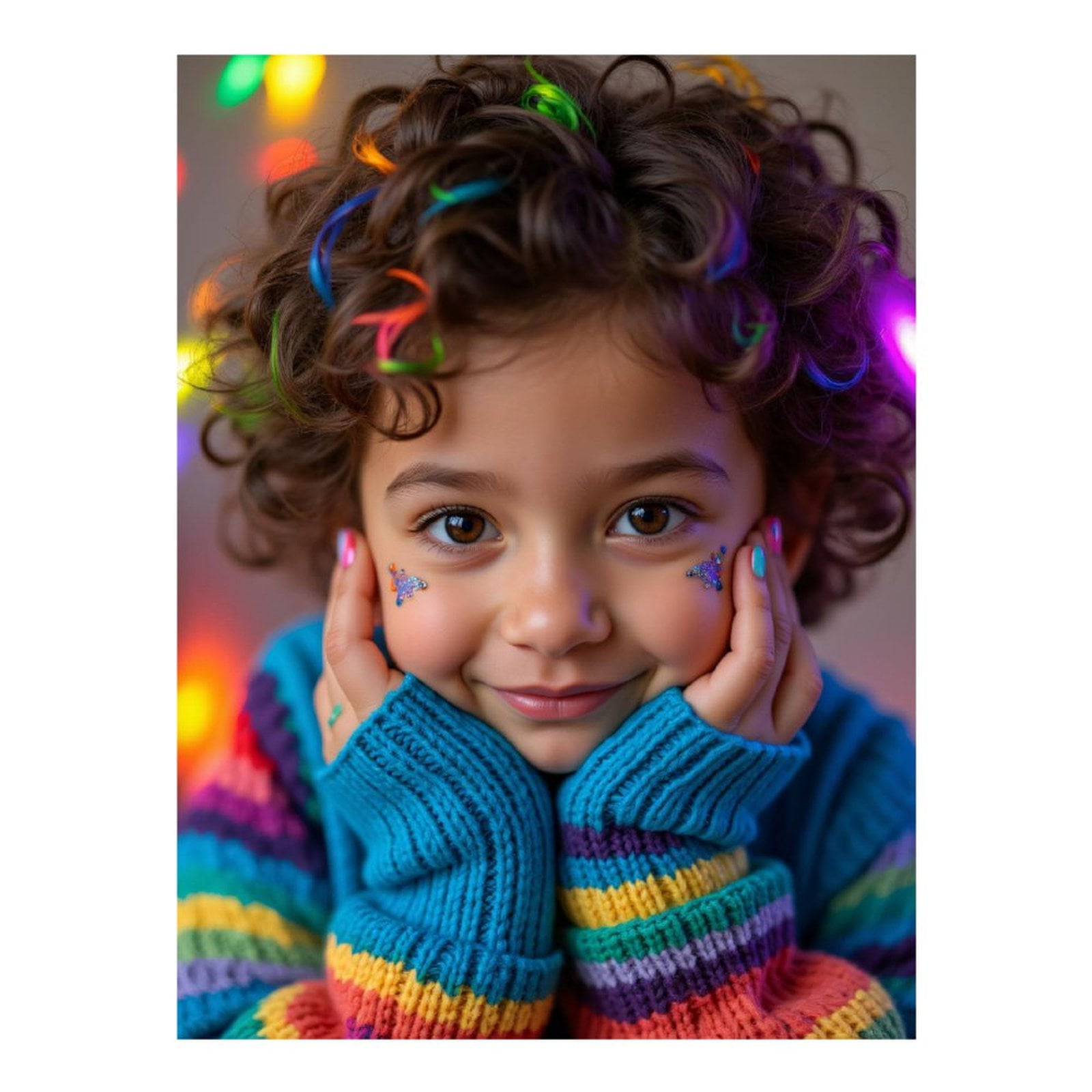 Diamond Art Kits for Adults - Colorful Curly Hair Portrait 5d Diamond ...