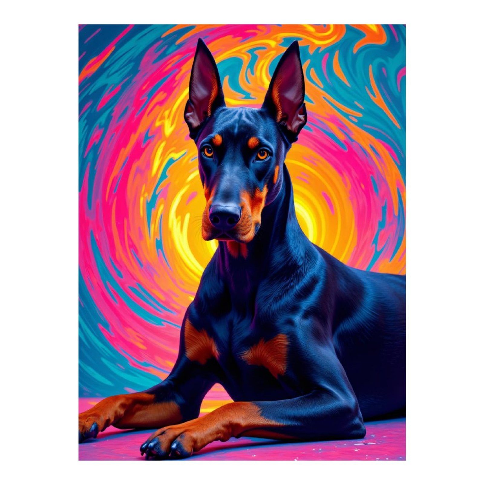 Diamond Art Kits for Adults, Colorful Dog Psychedelic Swirls 5D Diamond ...