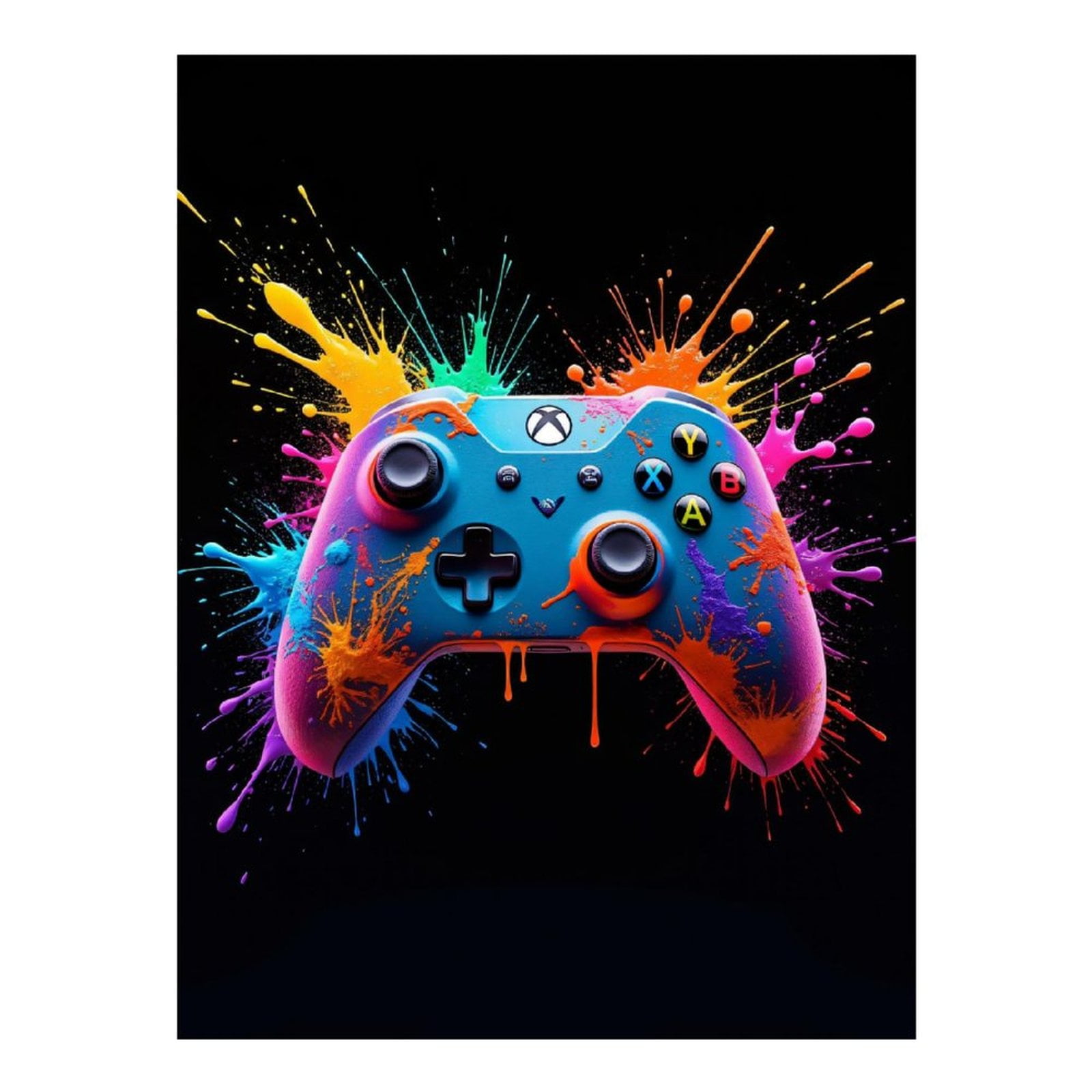 Diamond Art Kits for Adults - Colorful Gaming Controller Splash 5d ...
