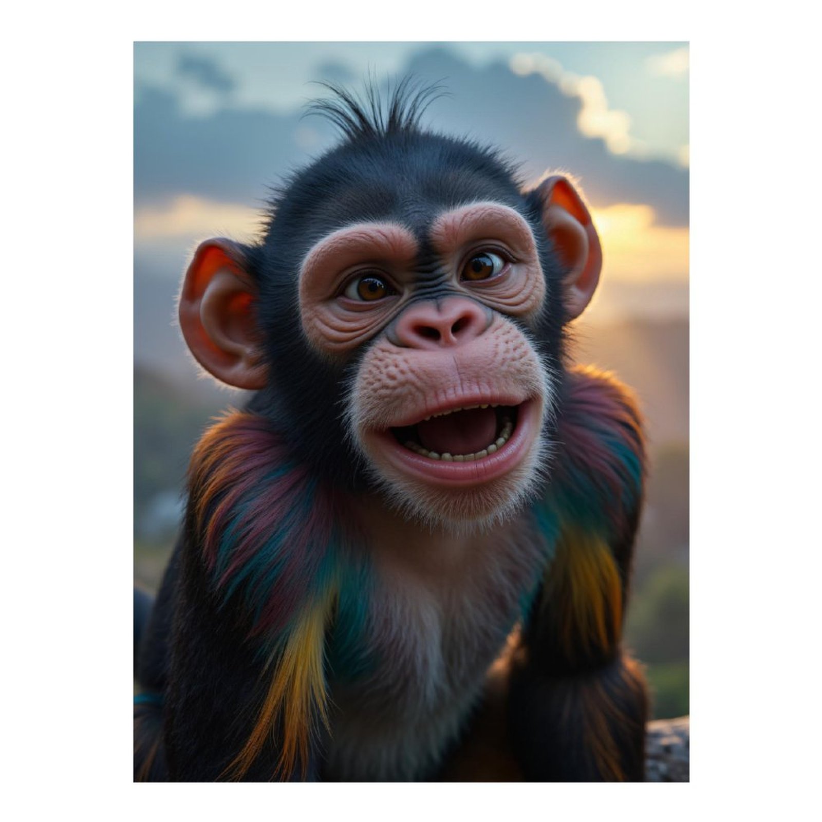 Diamond Art Kits for Adults - Colorful Joyful Chimp Smiling 5d Diamond ...
