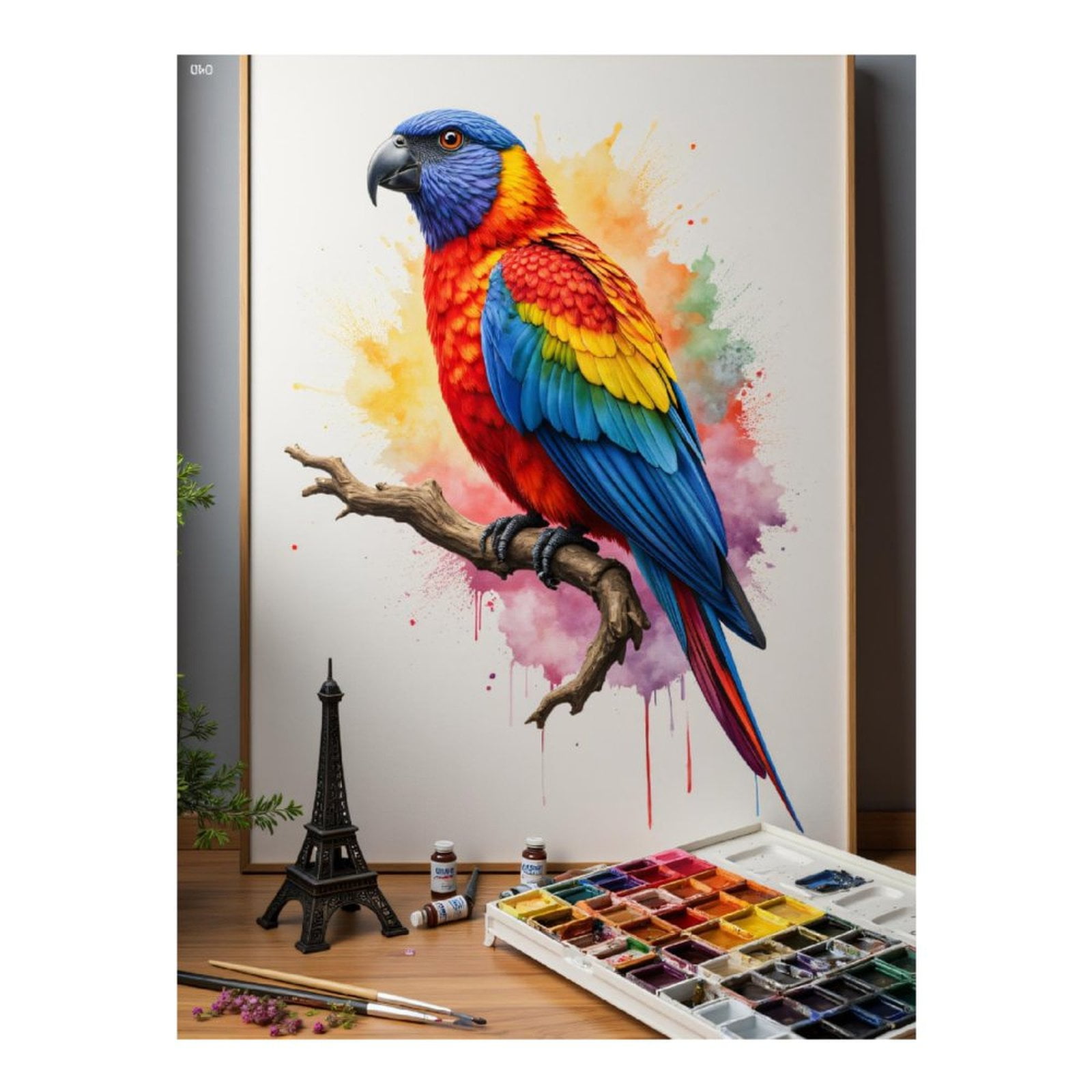 Diamond Art Kits for Adults, Colorful Parrot Watercolor Painting Art 5D ...