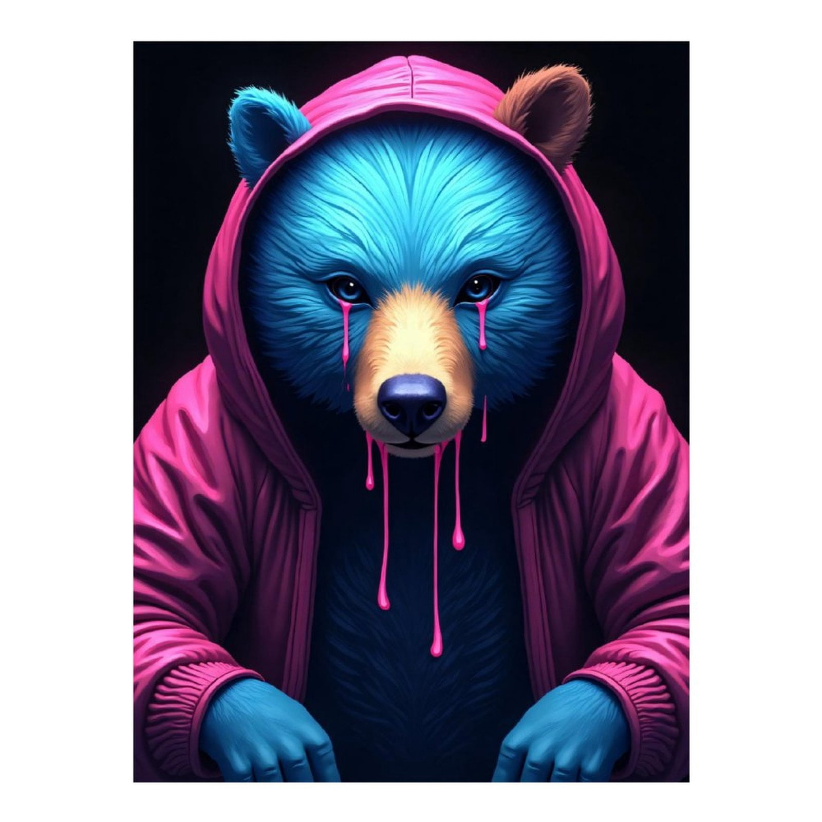 Diamond Art Kits for Adults - Cool Bear Azure Print No.111 5D Frameless ...