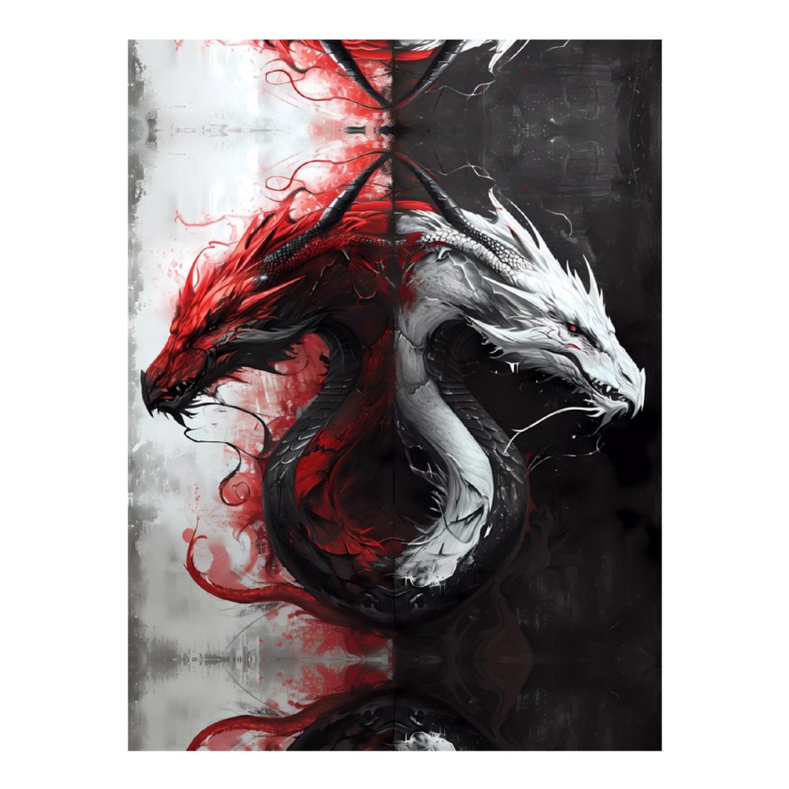 Diamond Art Kits for Adults - Cool Black And White Dragon Frameless 5D ...