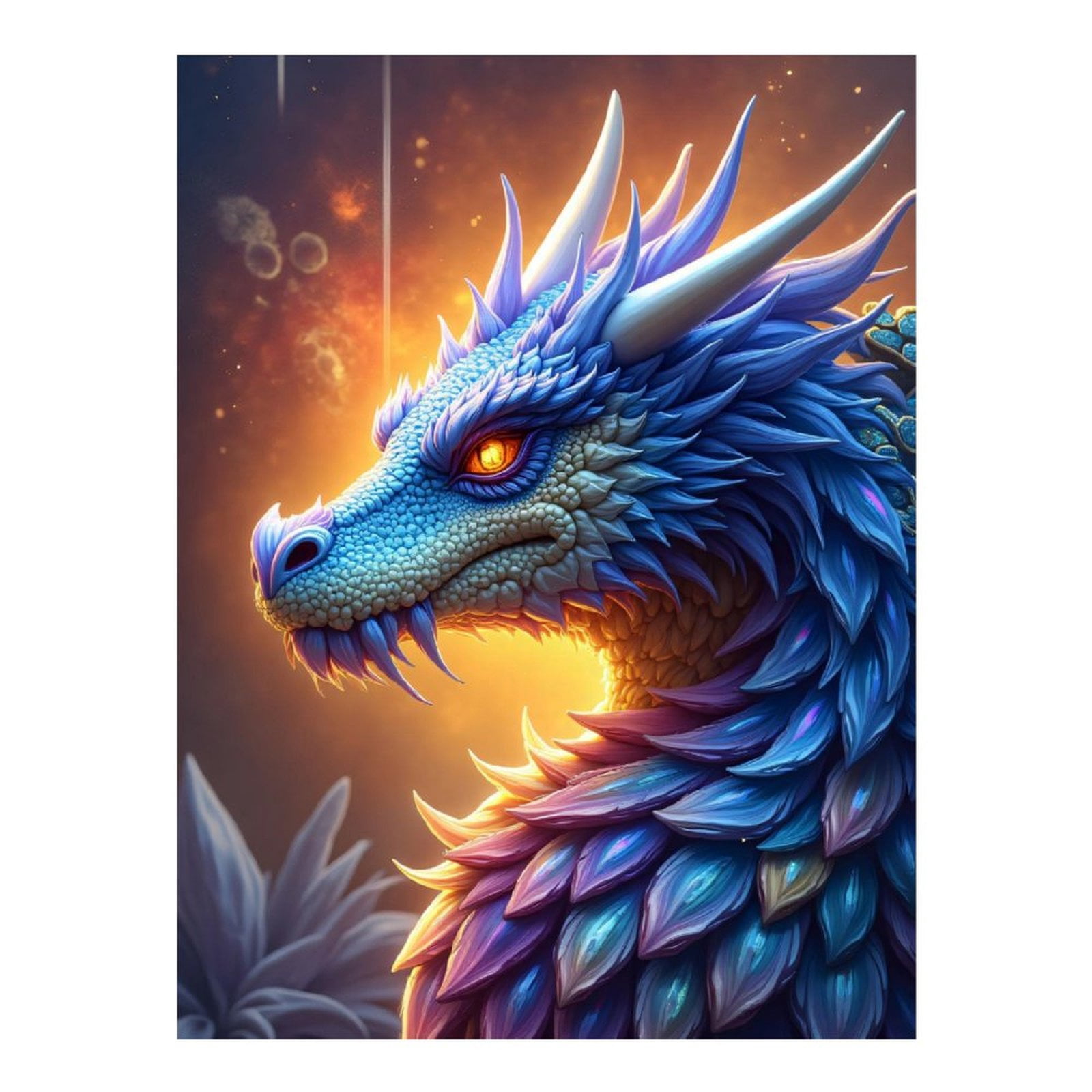 Diamond Art Kits for Adults - Cool Dragon Blue Pink Print No.248 5D ...