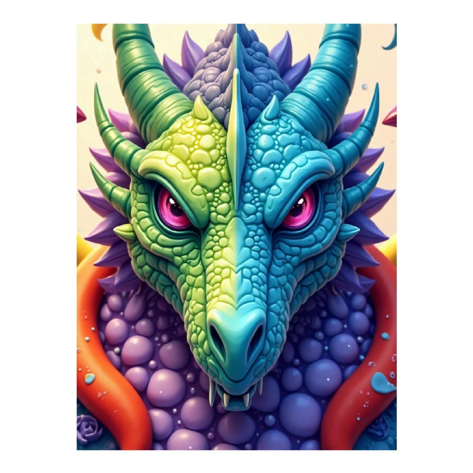 Diamond Art Kits for Adults - Cool Dragon Colorful Print No.692 5D ...