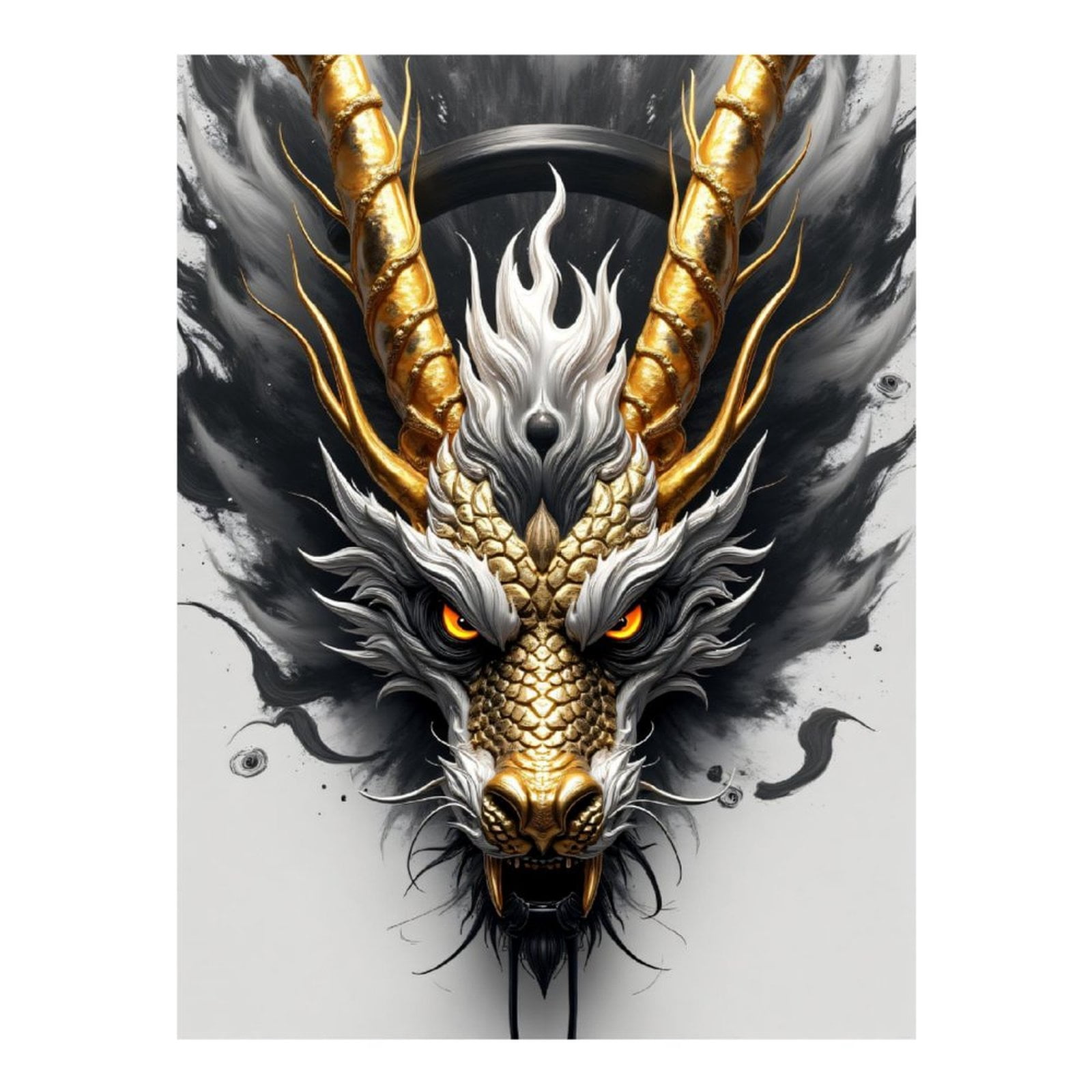 Diamond Art Kits for Adults - Cool Dragon Gold Print No.299 5D ...