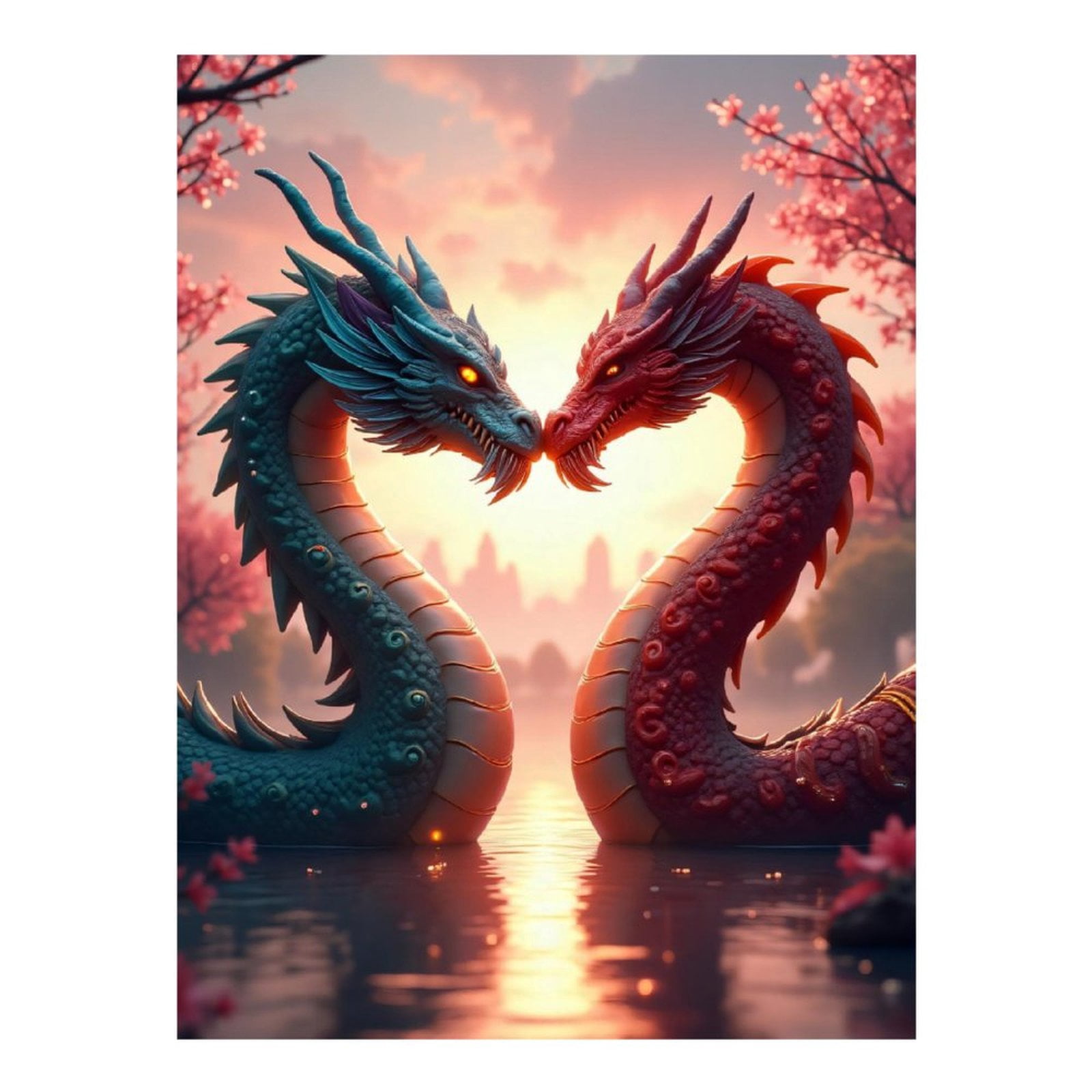 Diamond Art Kits for Adults - Cool Dragon Love Print No.301 5D ...