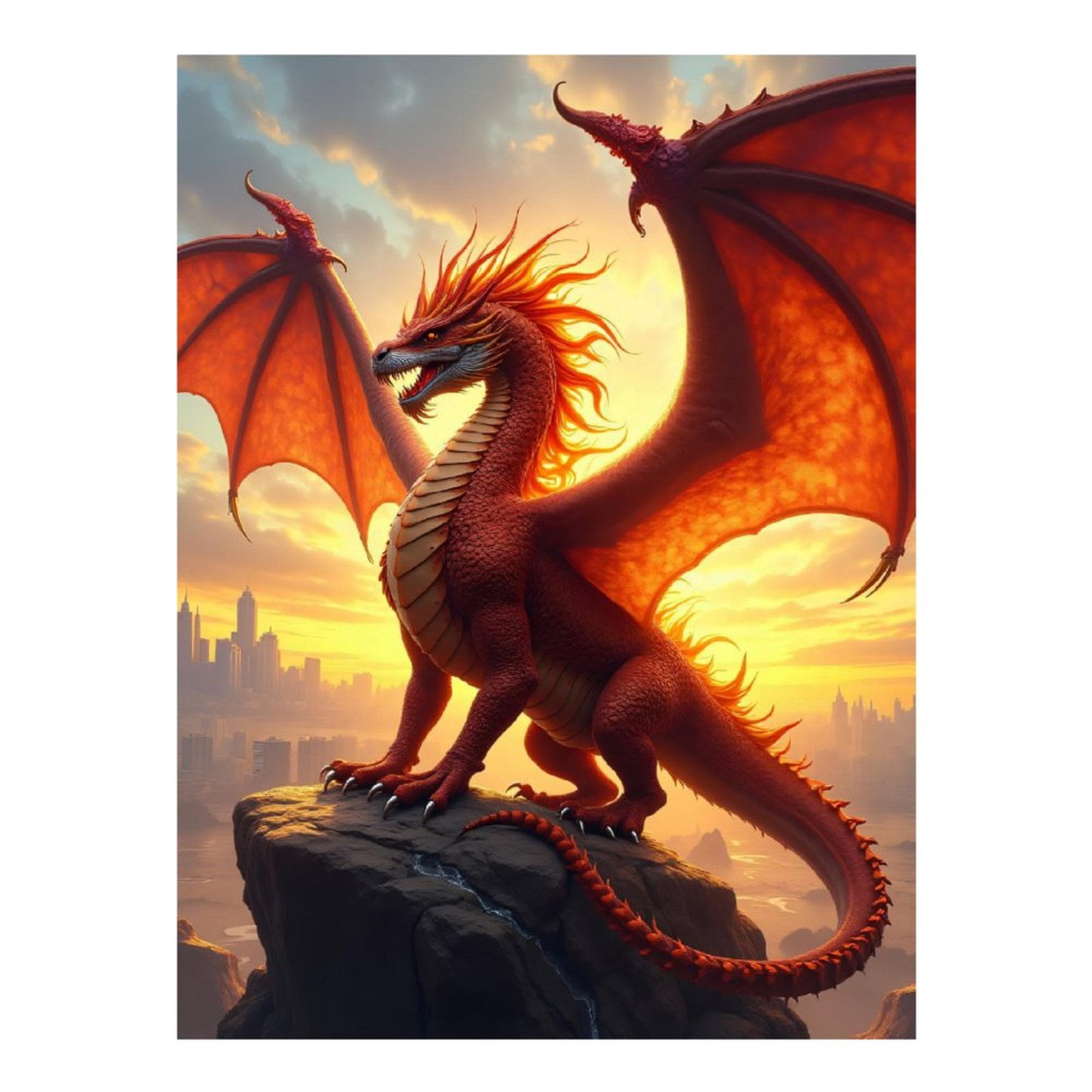 Diamond Art Kits for Adults - Cool Dragon Print No.422 5D Frameless ...