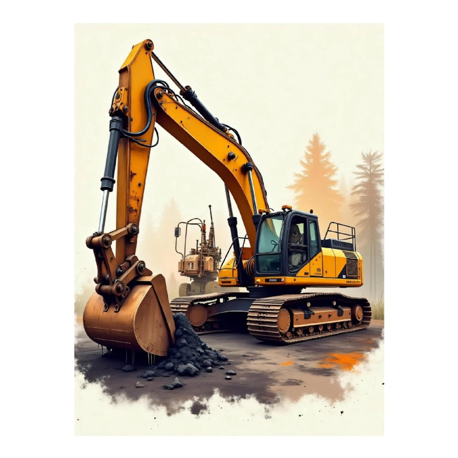 Diamond Art Kits for Adults - Cool Realistic Excavator Print No.10 5D ...