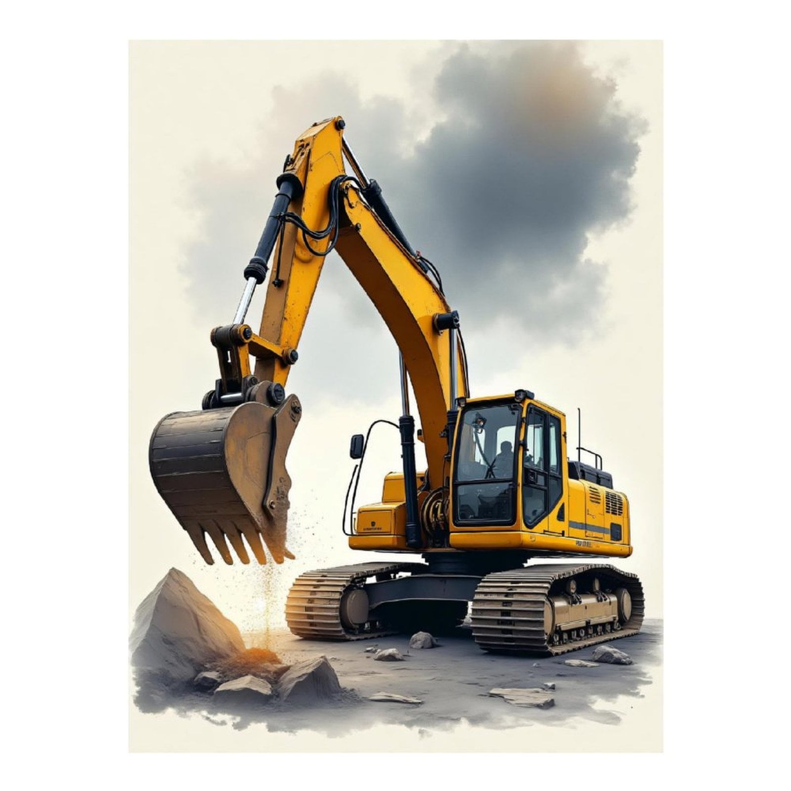 Diamond Art Kits for Adults - Cool Realistic Excavator Print No.11 5D ...