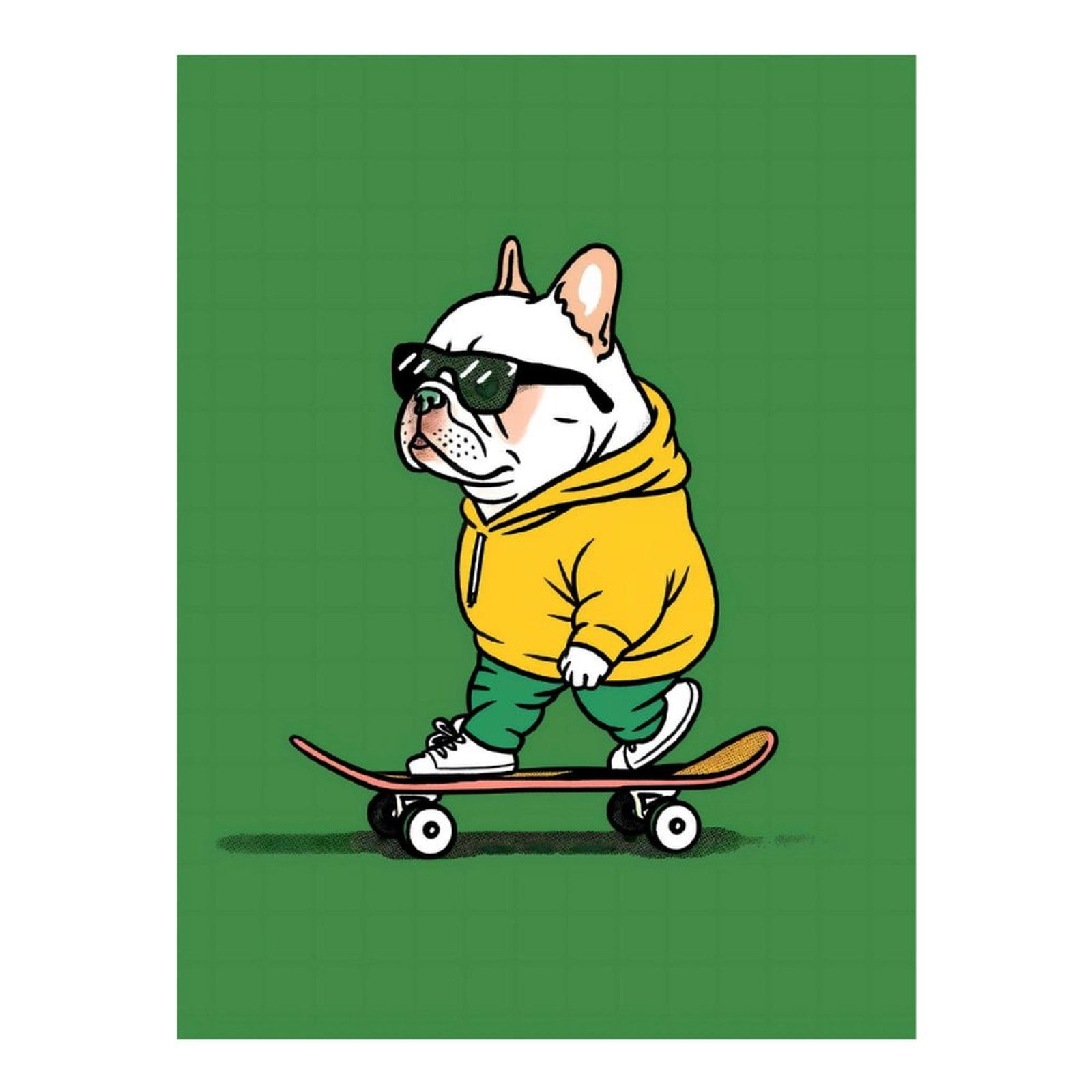 Diamond Art Kits for Adults - Cool Skateboarding Bulldog Frameless 5D ...
