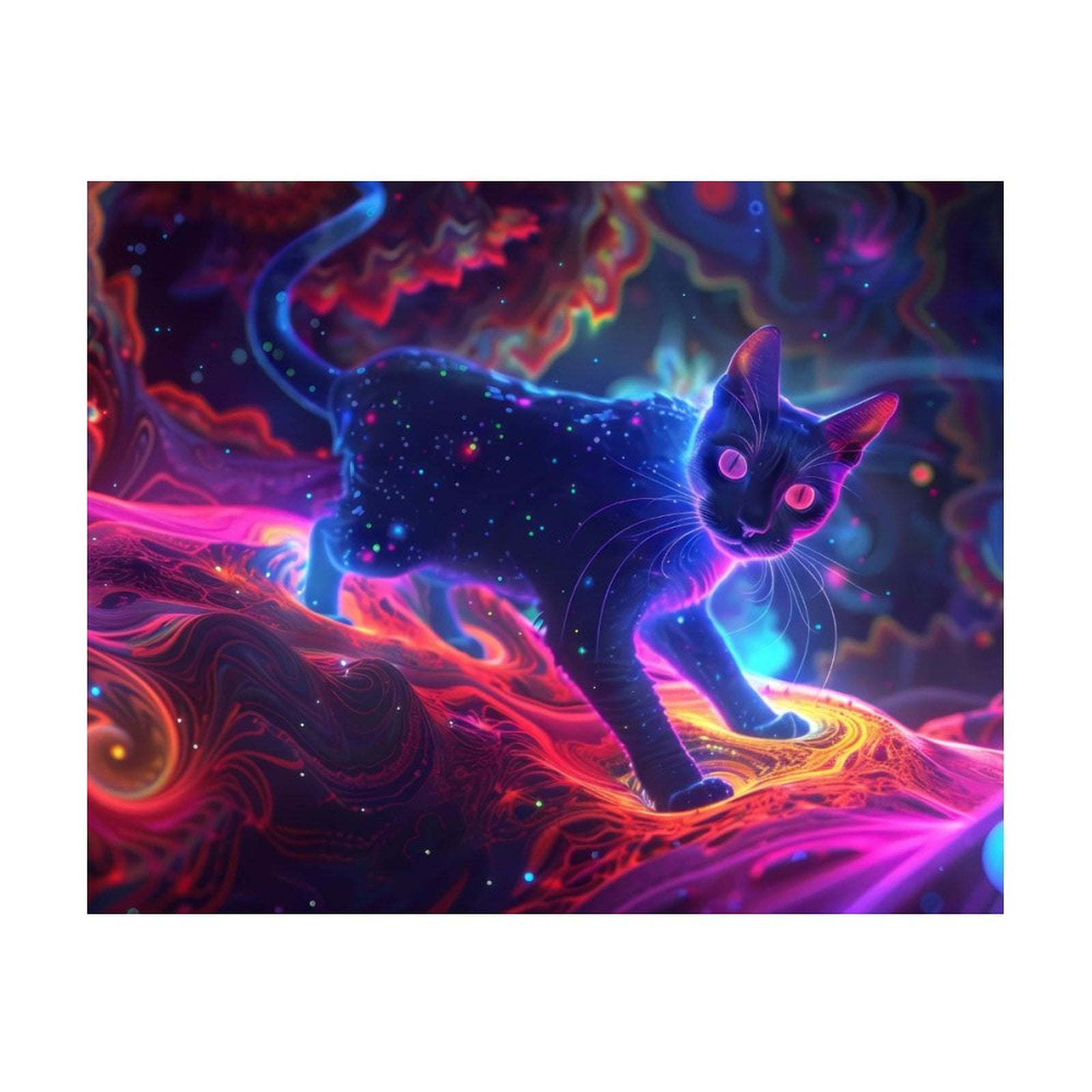 Diamond Art Kits for Adults - Cosmic Cat Psychedelic Journey DIY Diamond Painting Art and Crafts ...