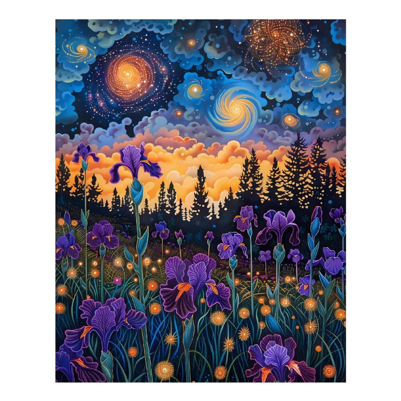 Diamond Art Kits for Adults, Cosmic Irises At TwilightDiamond Painting ...