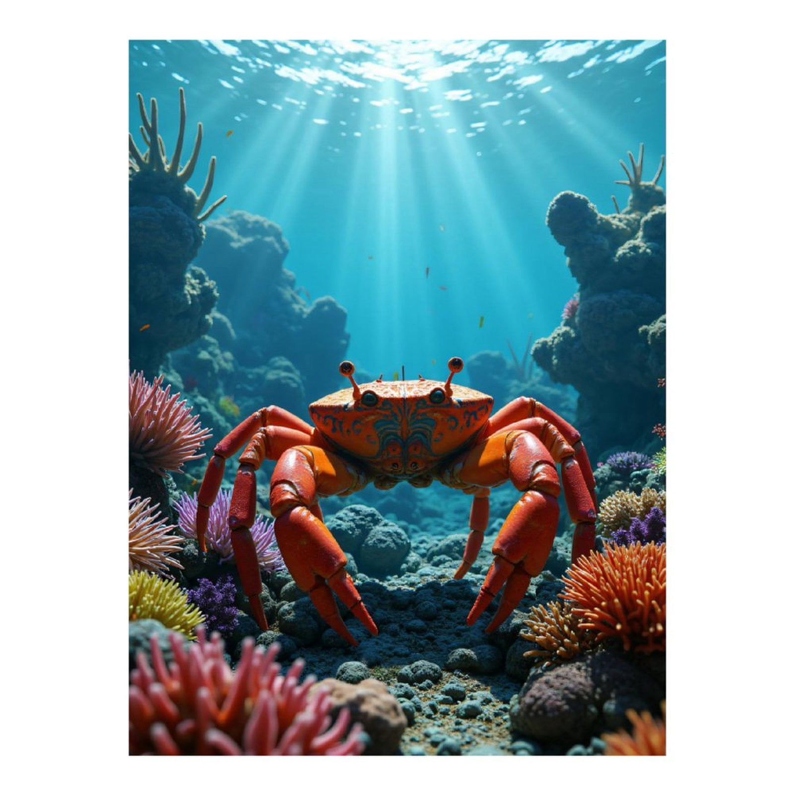 Diamond Art Kits for Adults, Crab Coral Reef Sunlight Scene 5D Diamond ...