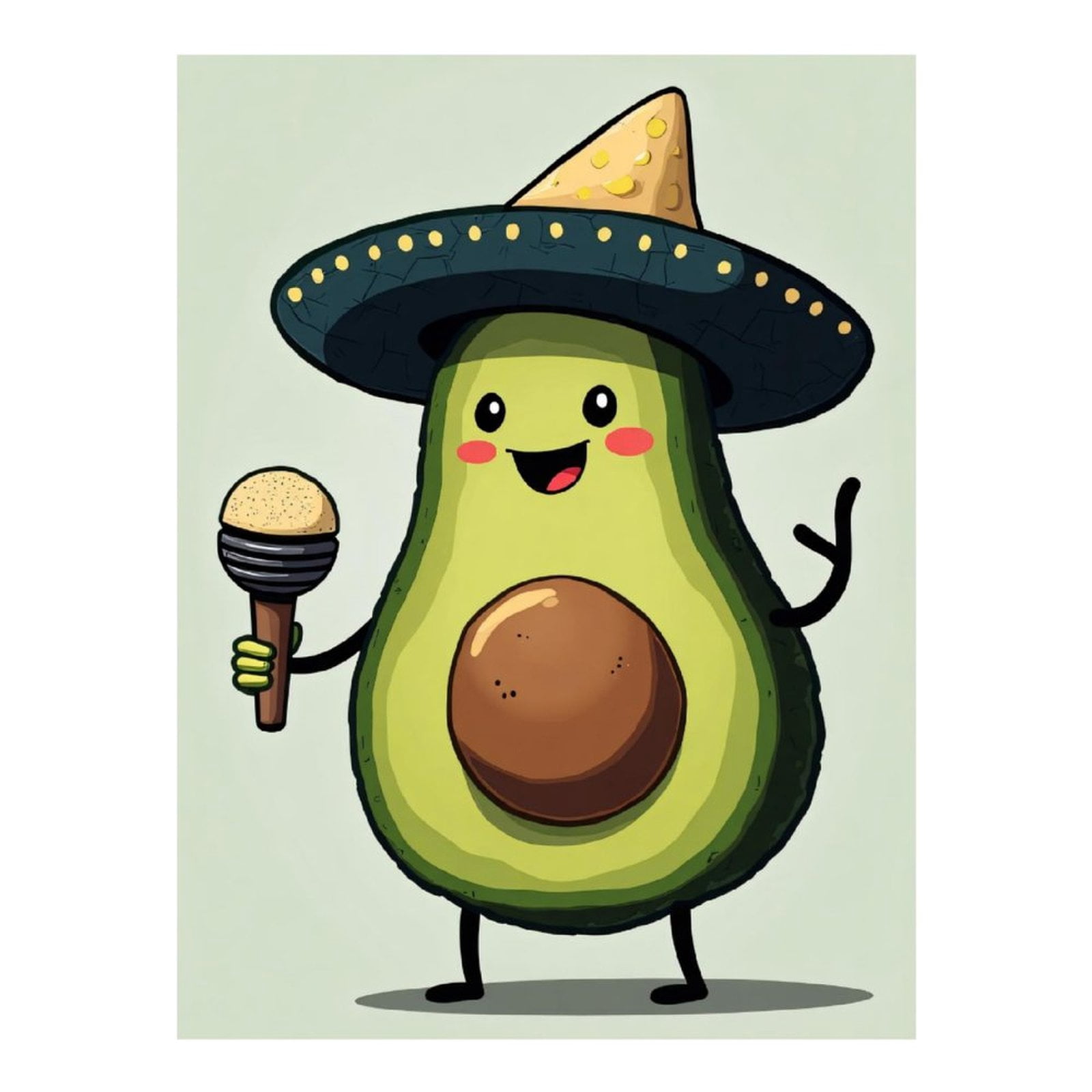 Diamond Art Kits for Adults - Cute Avocado Singer Print No.4 5D ...