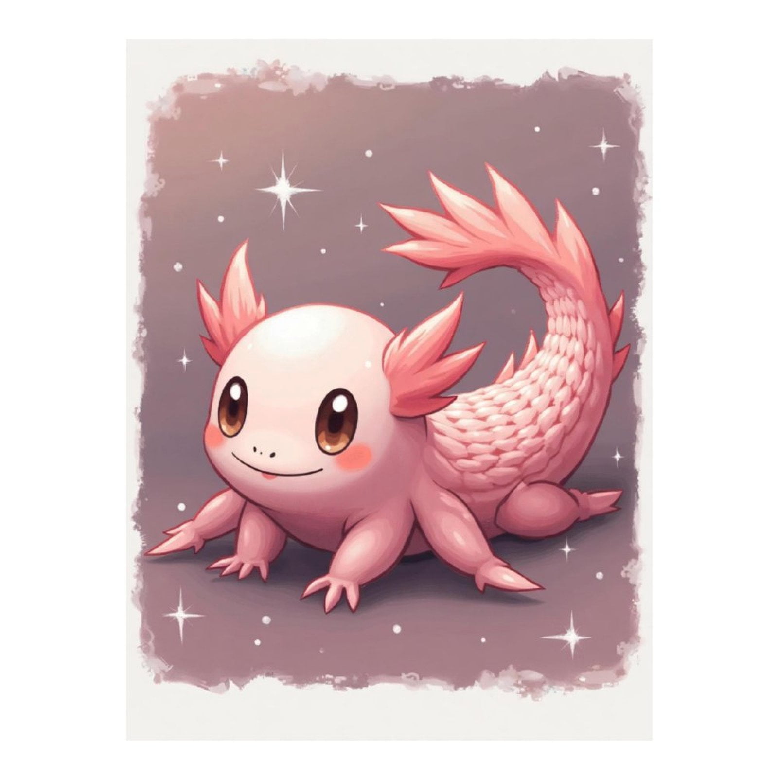 Diamond Art Kits for Adults - Cute Axolotl Pink Print No.6 5D Frameless ...