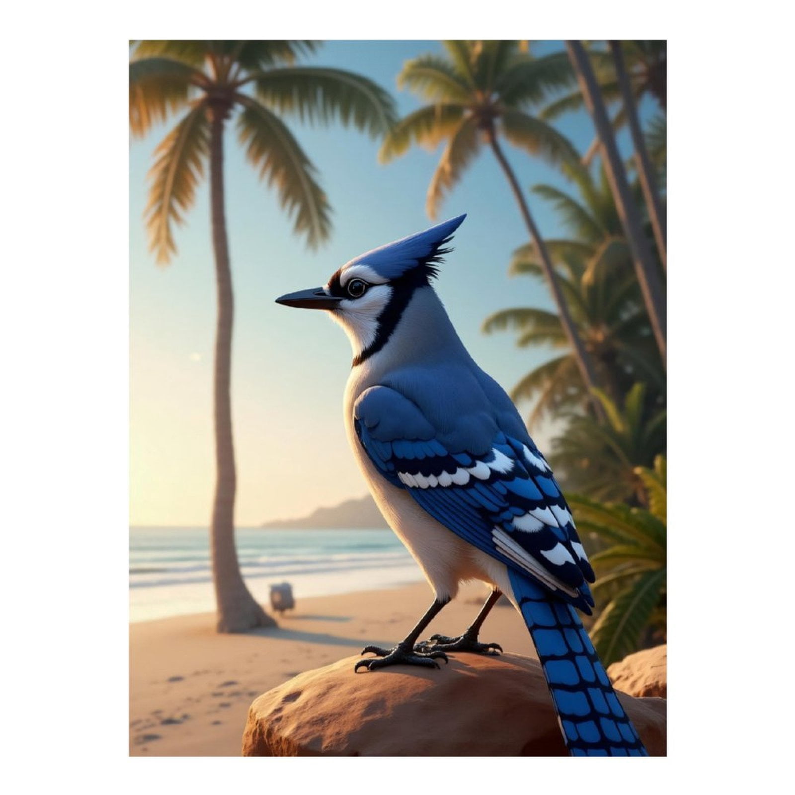 Diamond Art Kits for Adults - Cute Beach Blue Bird Print No.53 5D ...