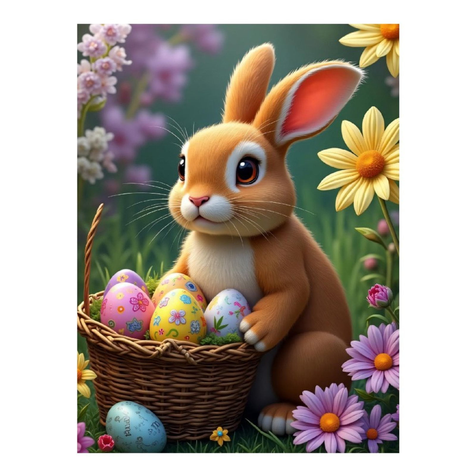 Diamond Art Kits for Adults - Cute Bunny Bronze Print No.48 5D Frameless Dimond Painting Kit for ...