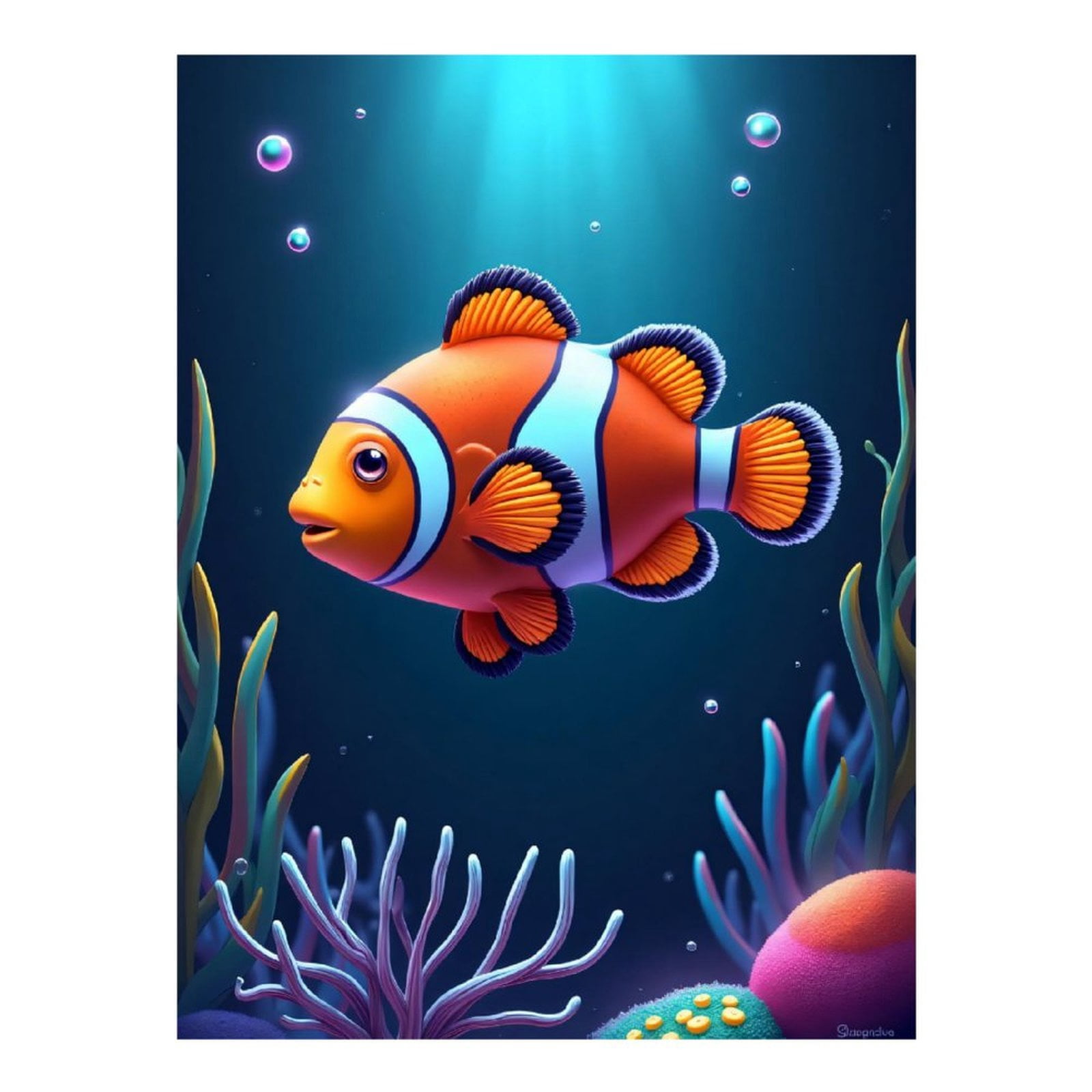 Diamond Art Kits for Adults - Cute Classic Clownfish Print No.9 5D ...