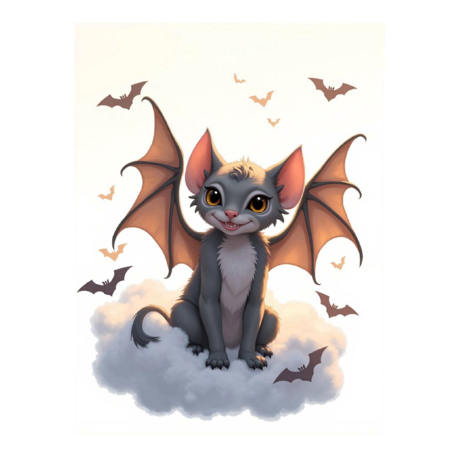 Diamond Art Kits for Adults - Cute Creature With Bat Wings Cloud 5d ...