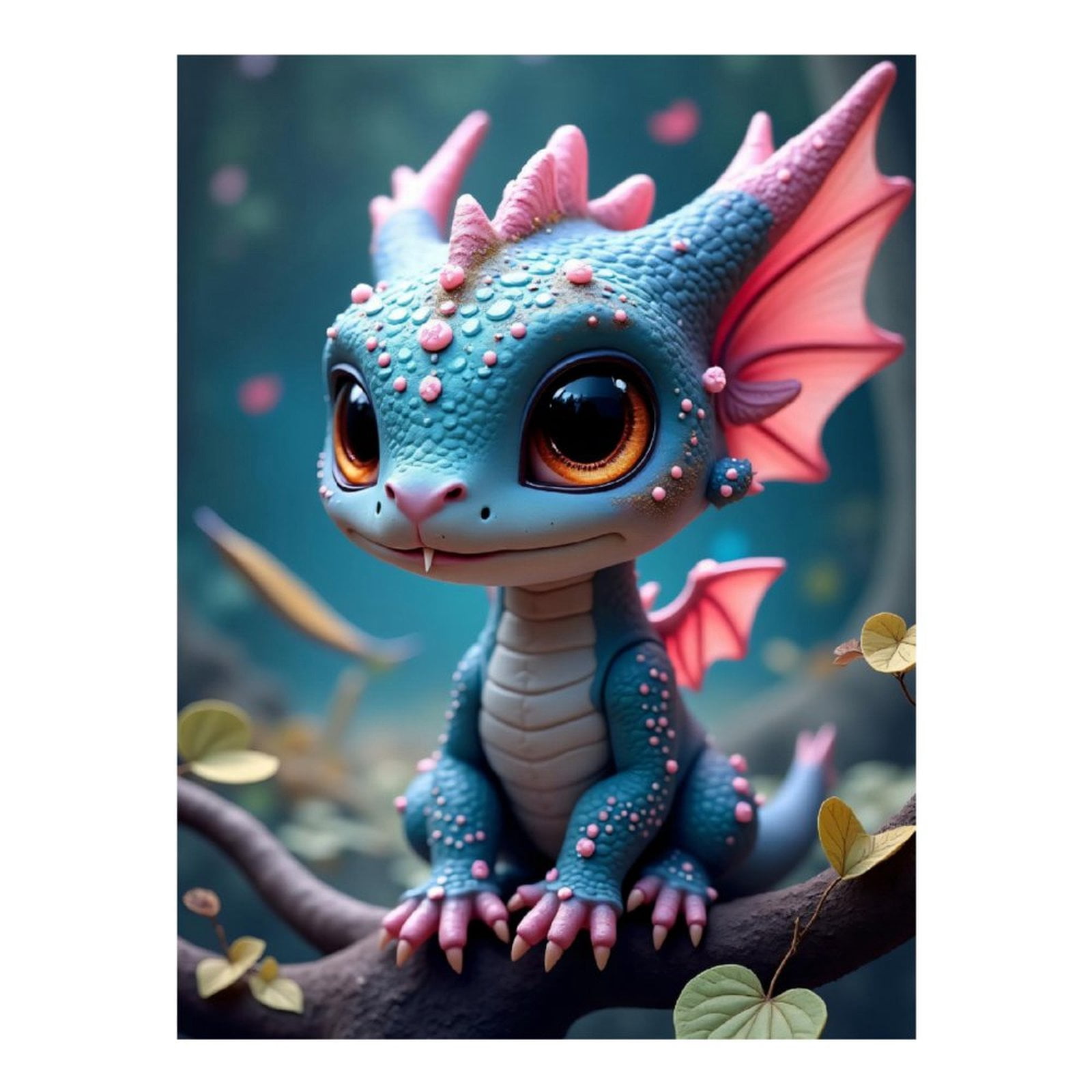 Diamond Art Kits for Adults - Cute Dragon Blue Pink Print No.45 5D ...
