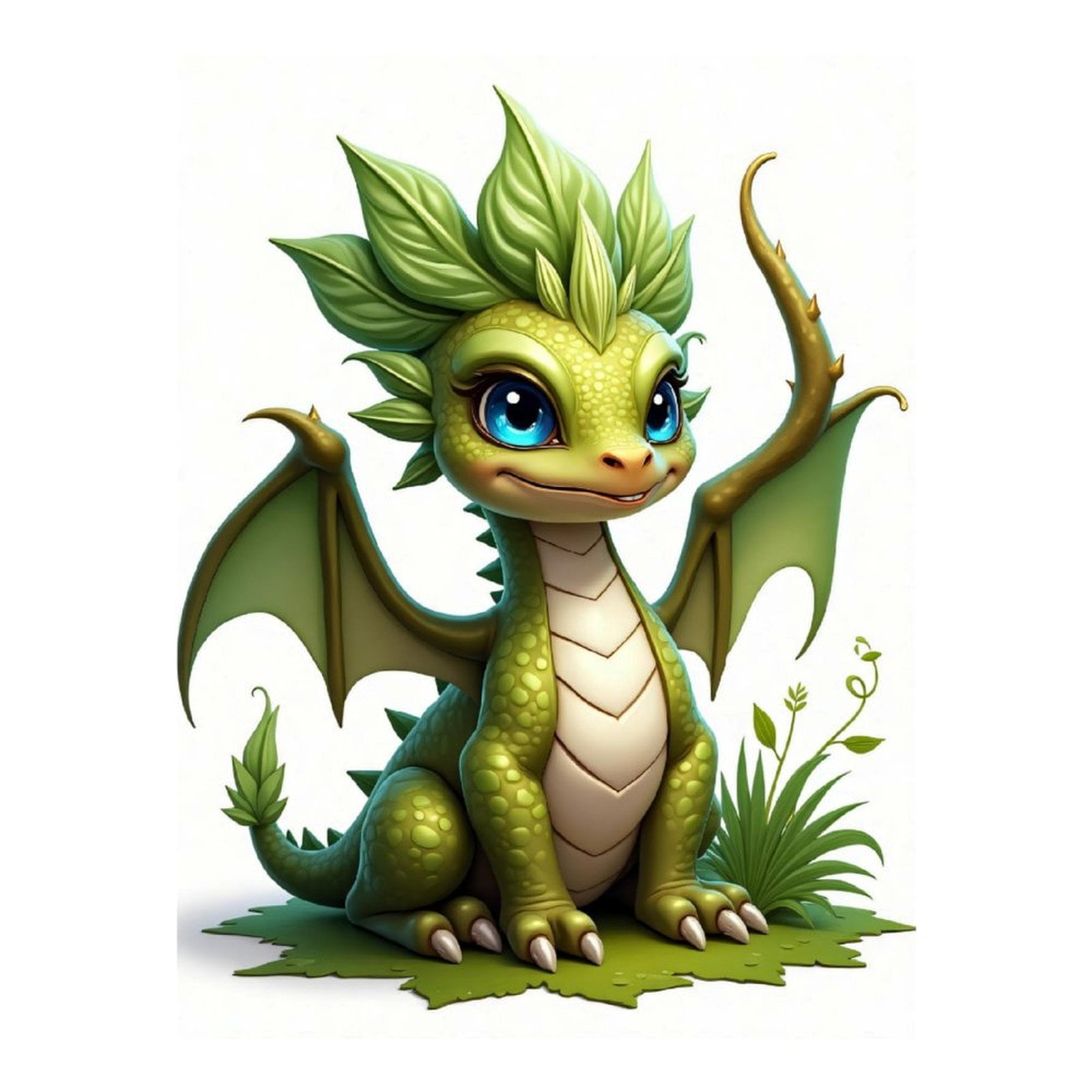 Diamond Art Kits for Adults - Cute Dragon Green Print No.810 5D ...