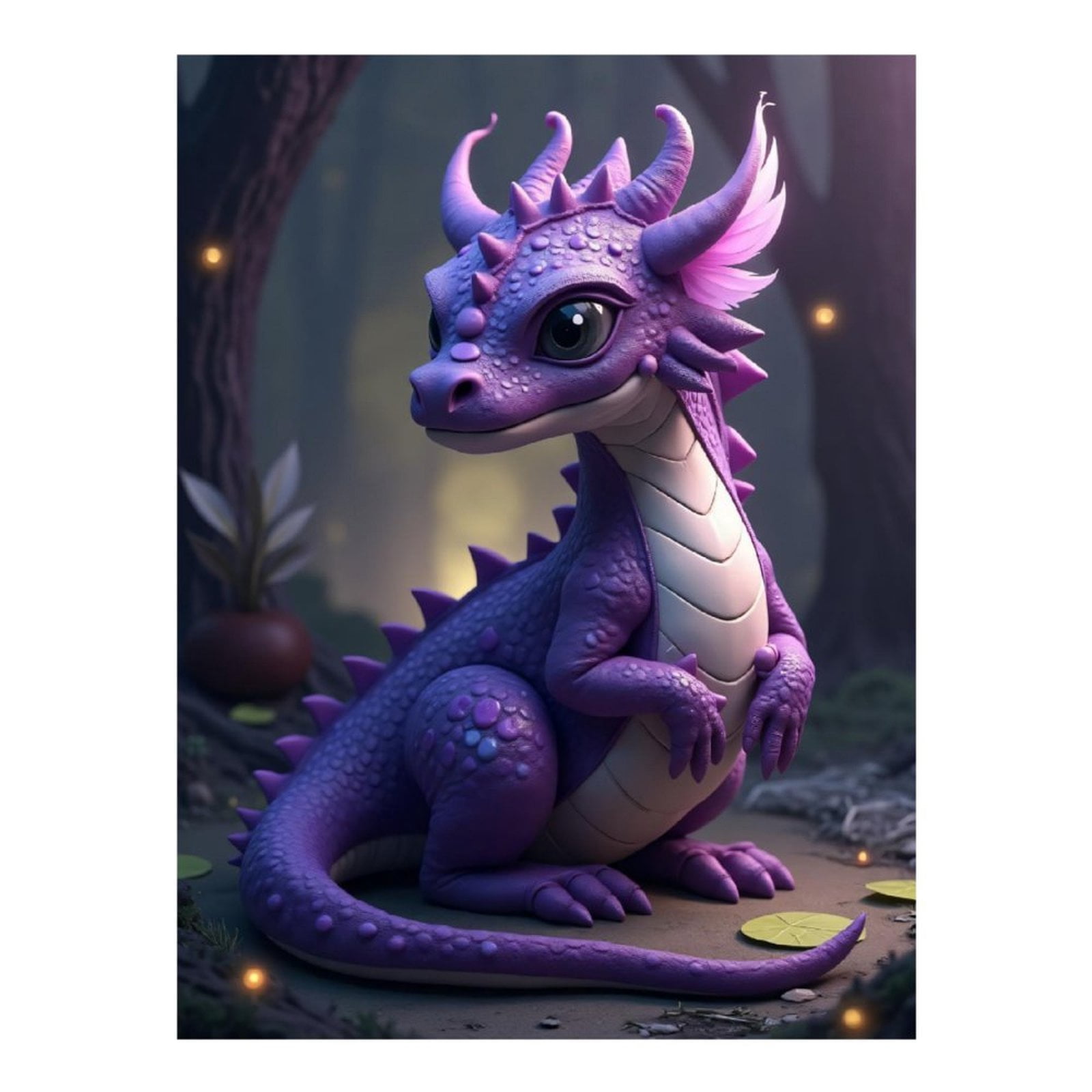 Diamond Art Kits for Adults - Cute Dragon Purple Print No.458 5D ...