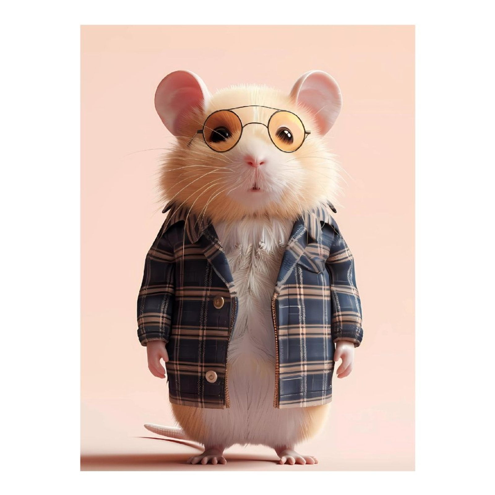 Diamond Art Kits for Adults, Cute Mouse In Glasses Round Full Drill ...
