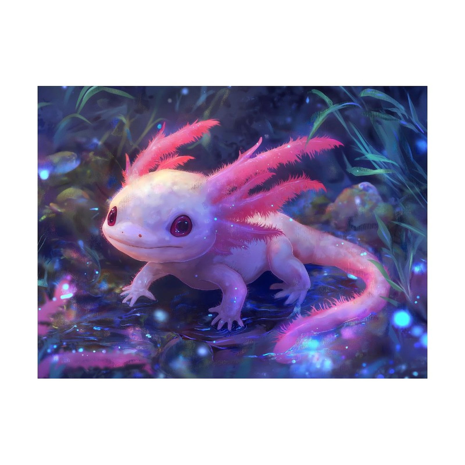 Diamond Art Kits for Adults, Cute Pink Fantasy Axolotl ADiamond ...